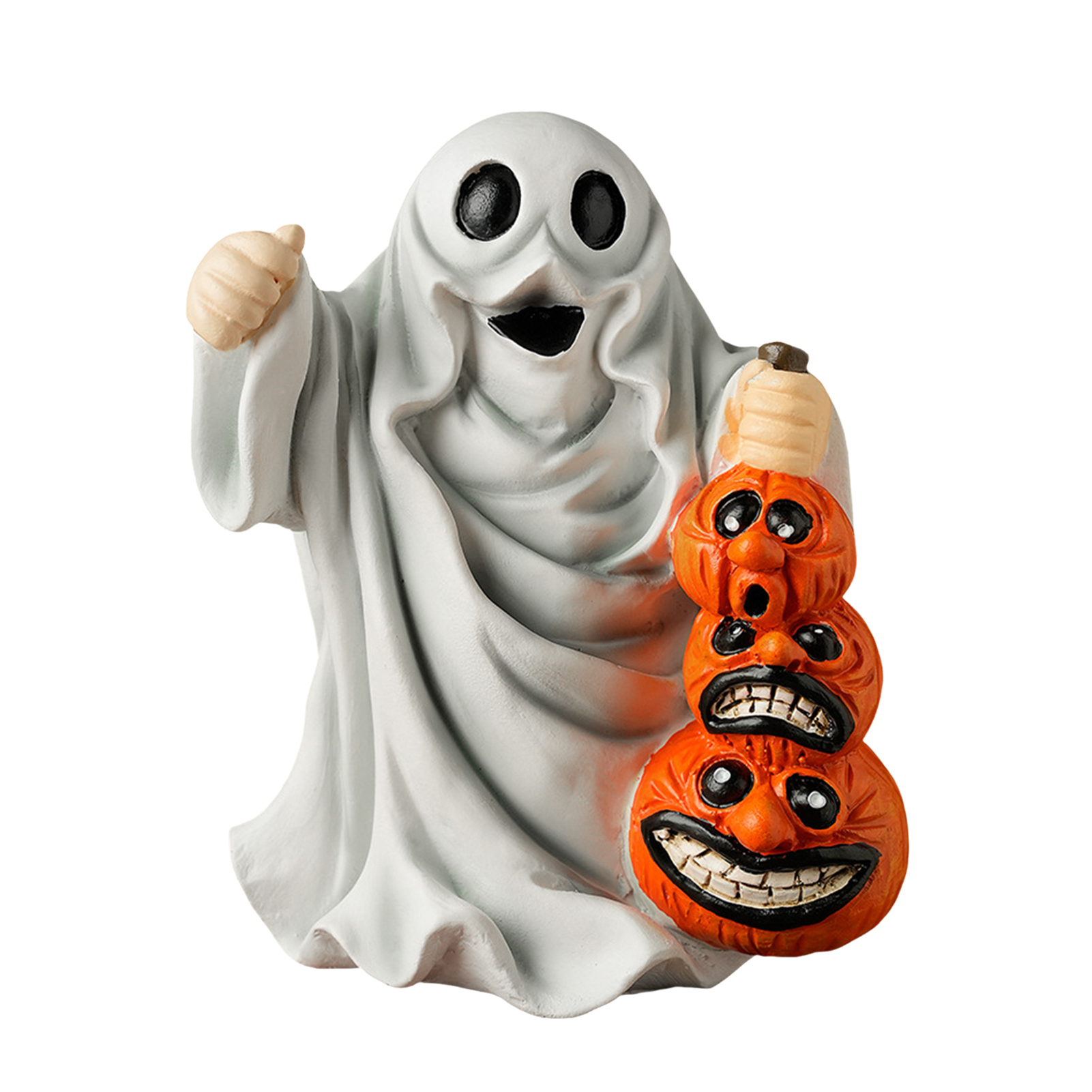 Xinwanna Halloween Ornament Ghost Hold Pumpkin Shape Statue Indoor ...
