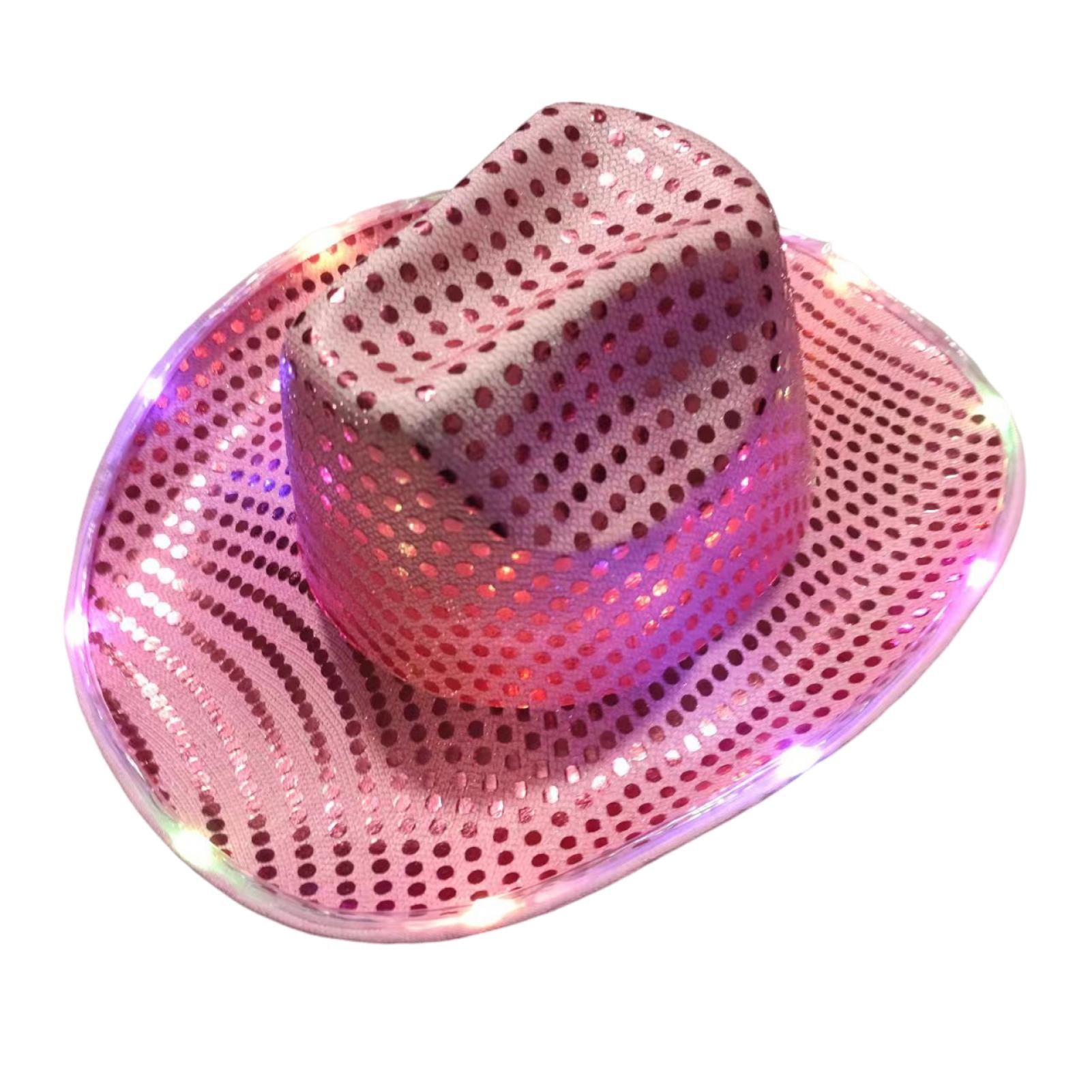 Xinwanna LED Light-Up Cowboy Hat Retro Western Style Luminous 9 Color ...