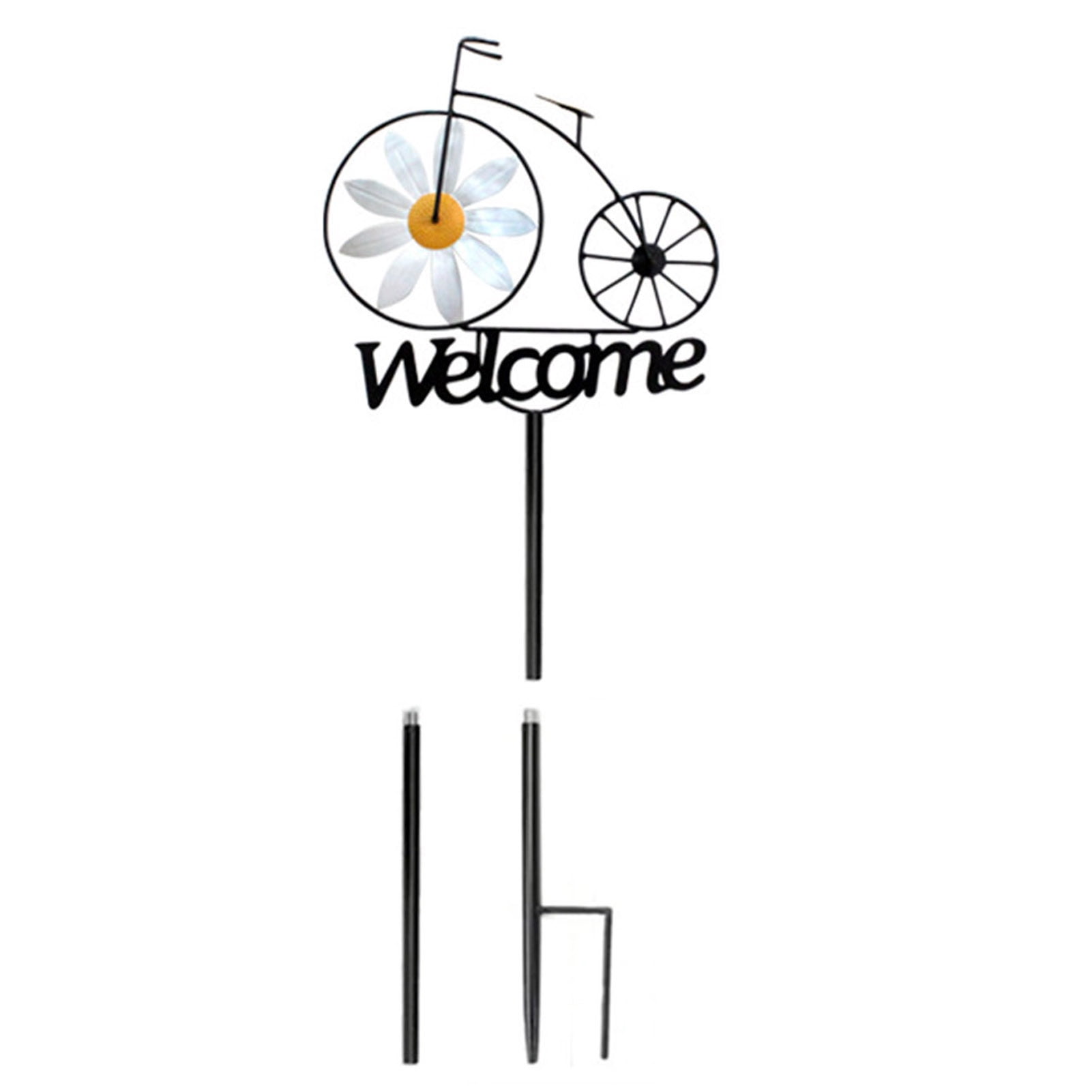 Xinwanna Metal Bicycle Wind Spinners, Welcome Yard Sign with Stakes ...