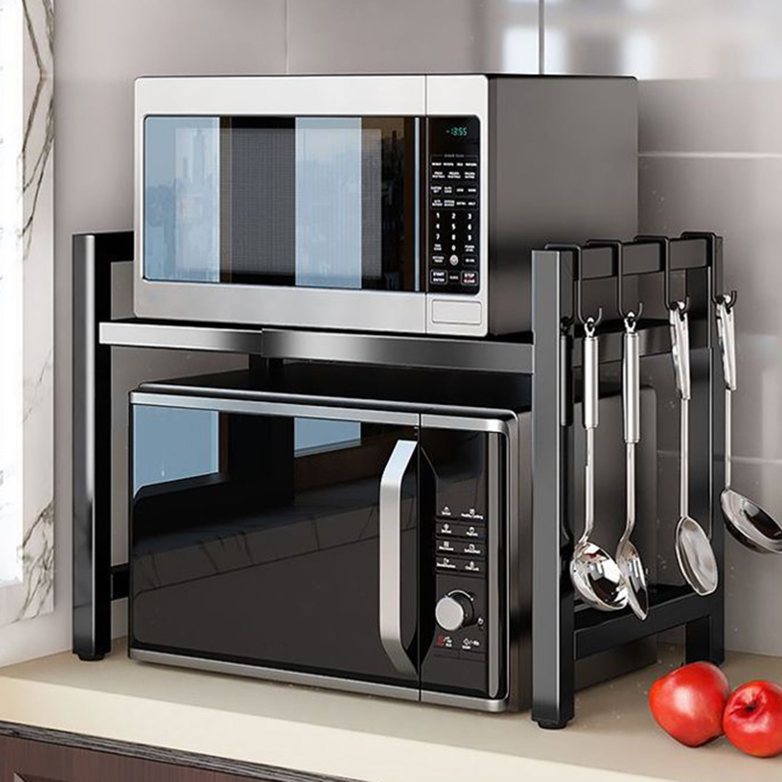 Xinwanna Microwave Stand Shelf Extendable Microwave Oven Rack with 6 ...