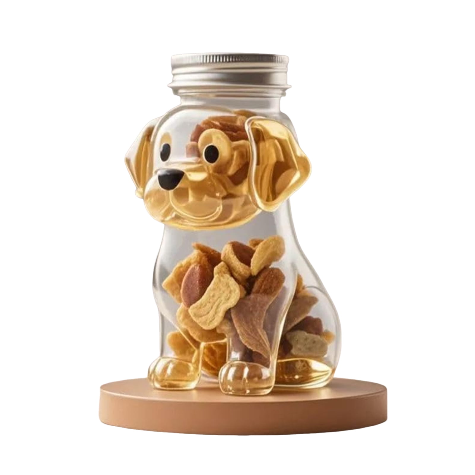 Xinwanna Pet Treat Jar Reusable Dog Shape Glass Airtight Pet Food ...