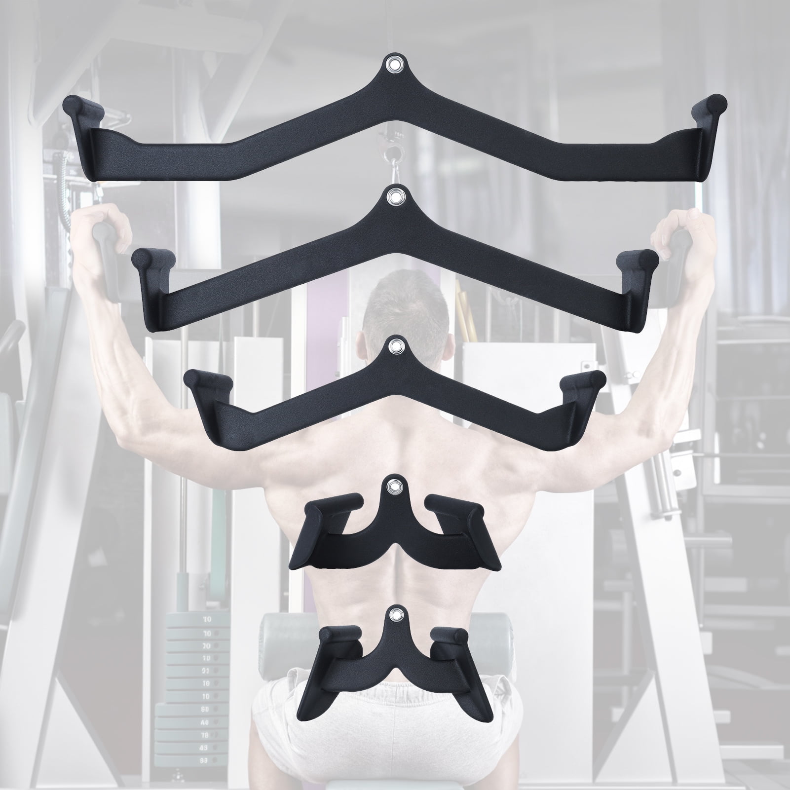 Xinwanna Pulldown Attachments 5Pcs/Set, Up to 880 Pounds, Back Strength ...