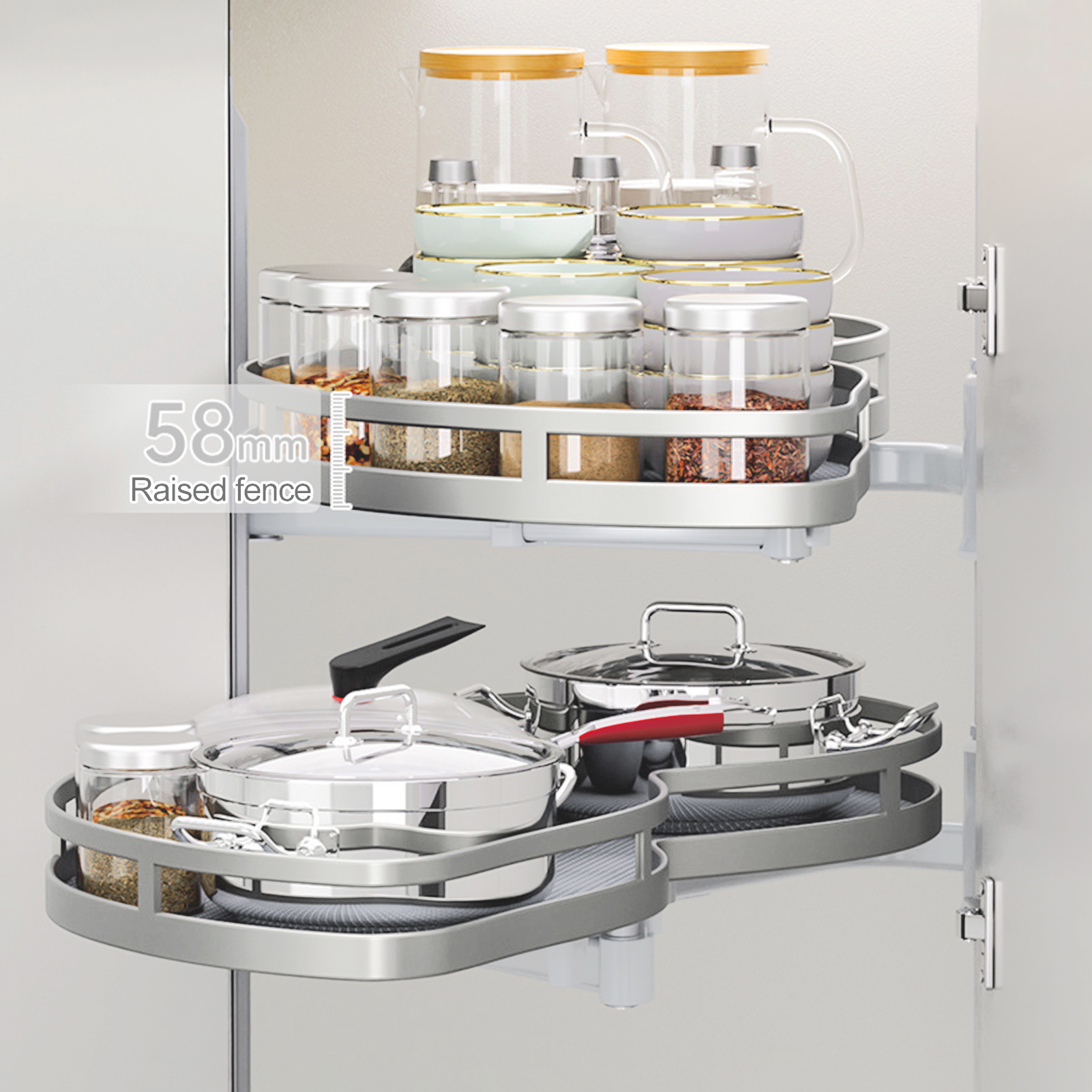 Xinwanna Swing Blind Corner Cabinet Organizer, 2 Tiers Drawer Organizer ...