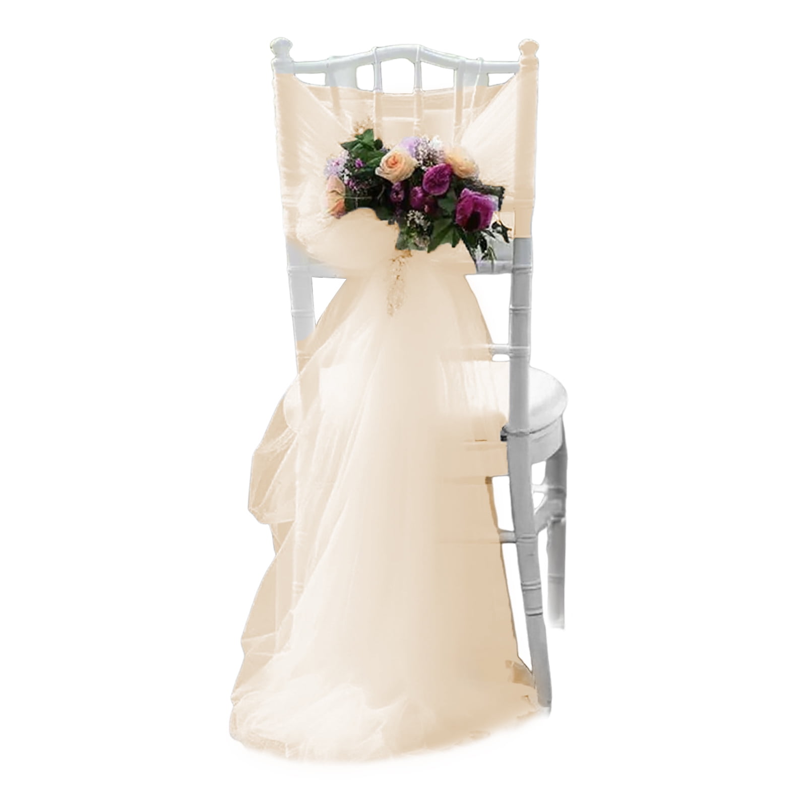 Xinwanna White Sheer Wedding Drape Gauze Arch Draping Fabric Champagne ...