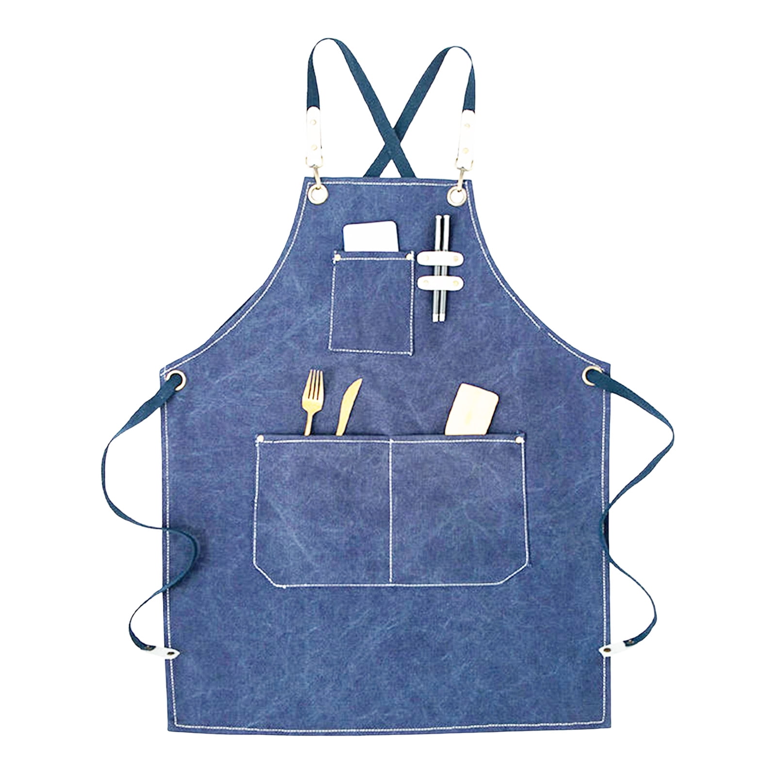 Xinwanna Work Apron Pocket Design Comfortable Wearing Faux Leather ...