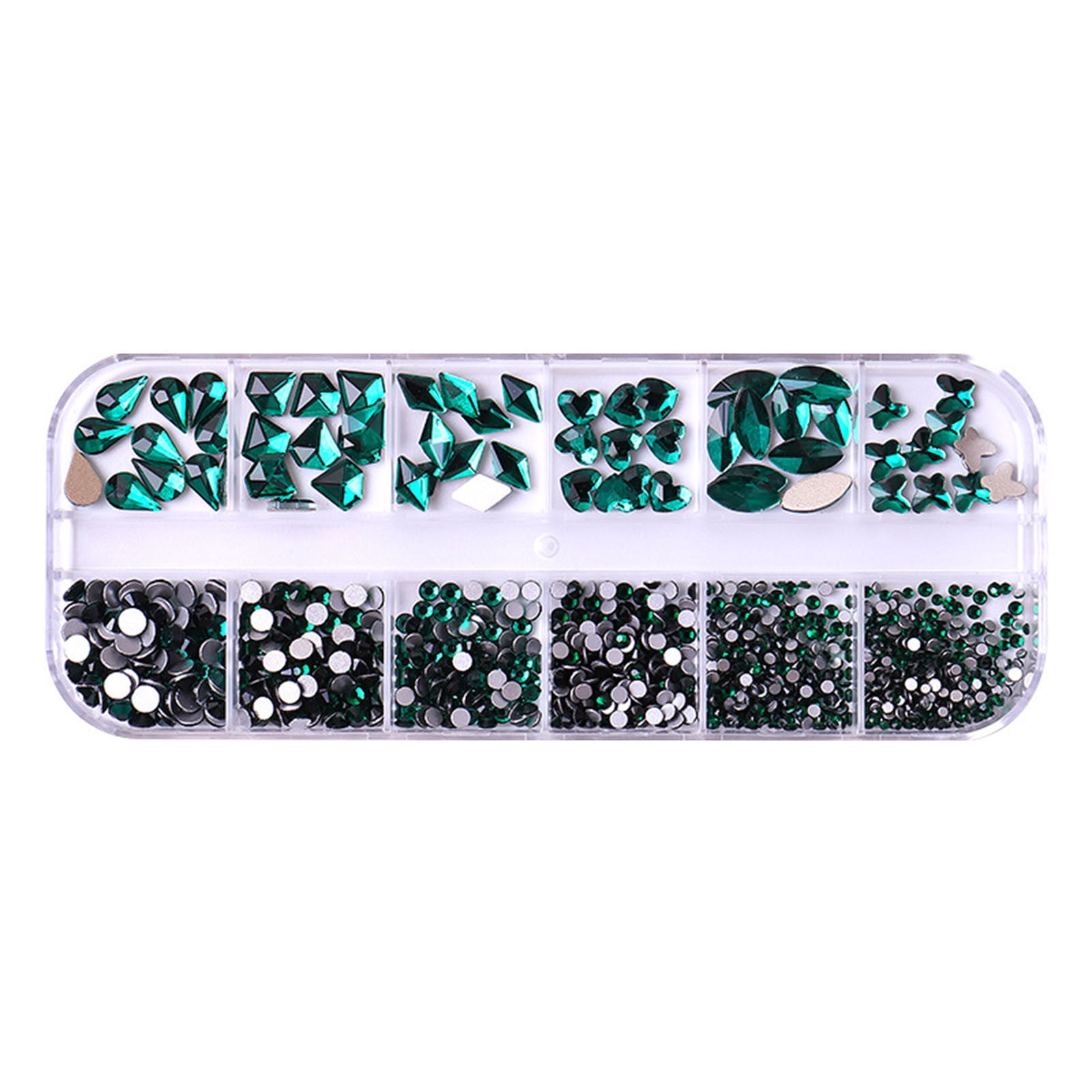Xinwennn 12 Grids Nail Decorations Set With Butterfly And Heart Shape ...