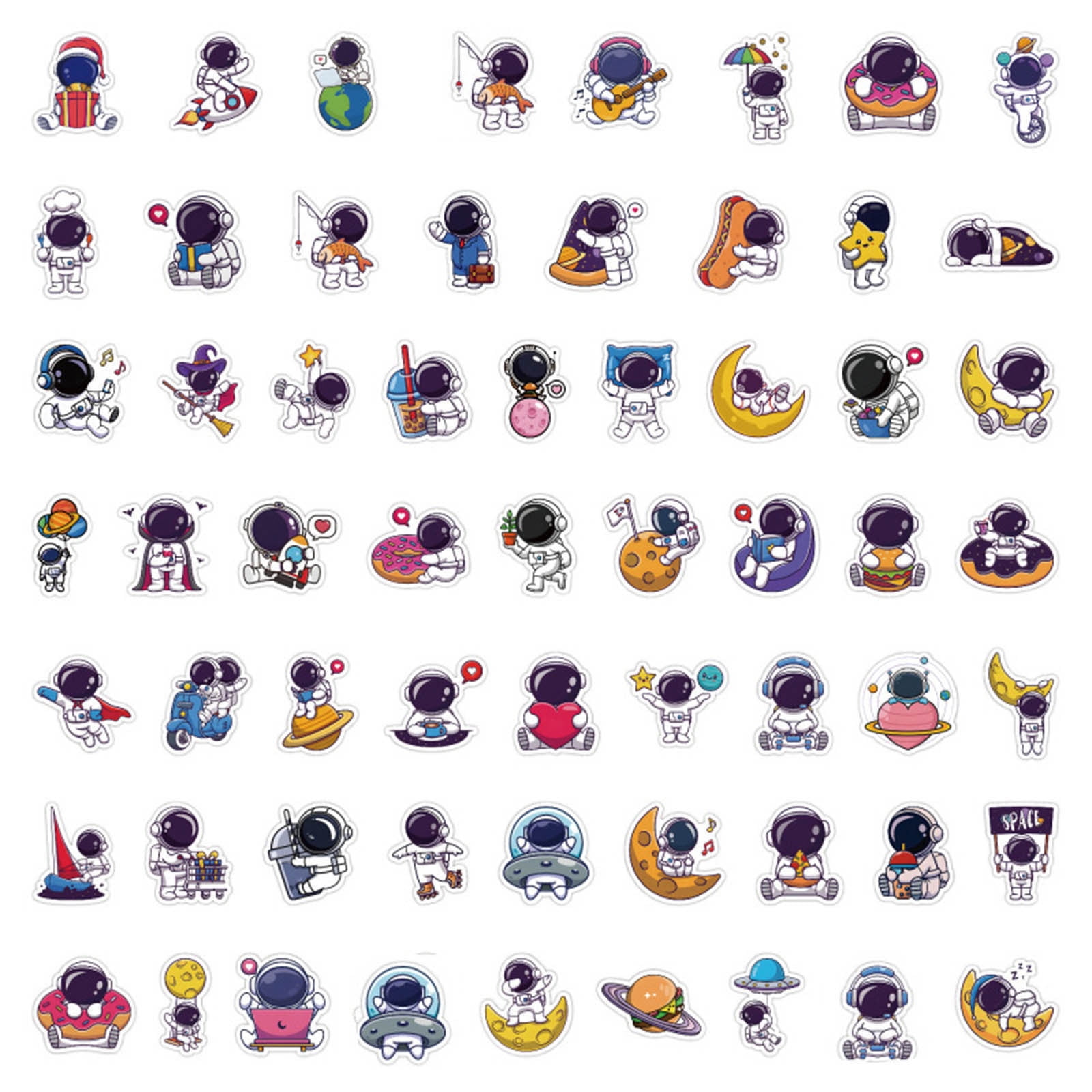 Xinwennn 61PCS Waterproof Astronaut Stickers For Teens Boys Girls Kids ...