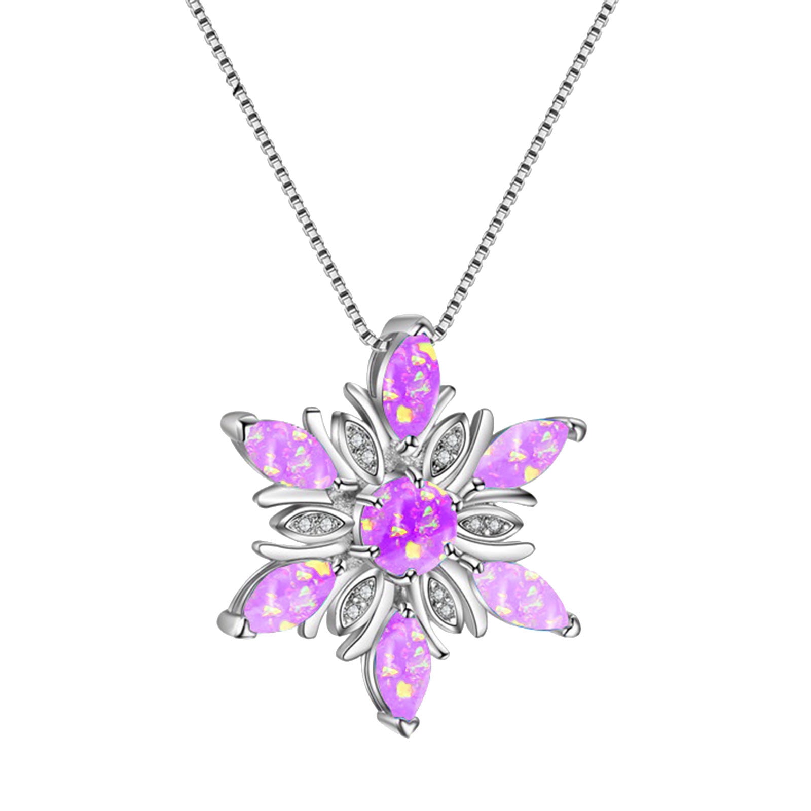Xinwennn Snowflake Necklace Pendant Necklace Personality Creative ...