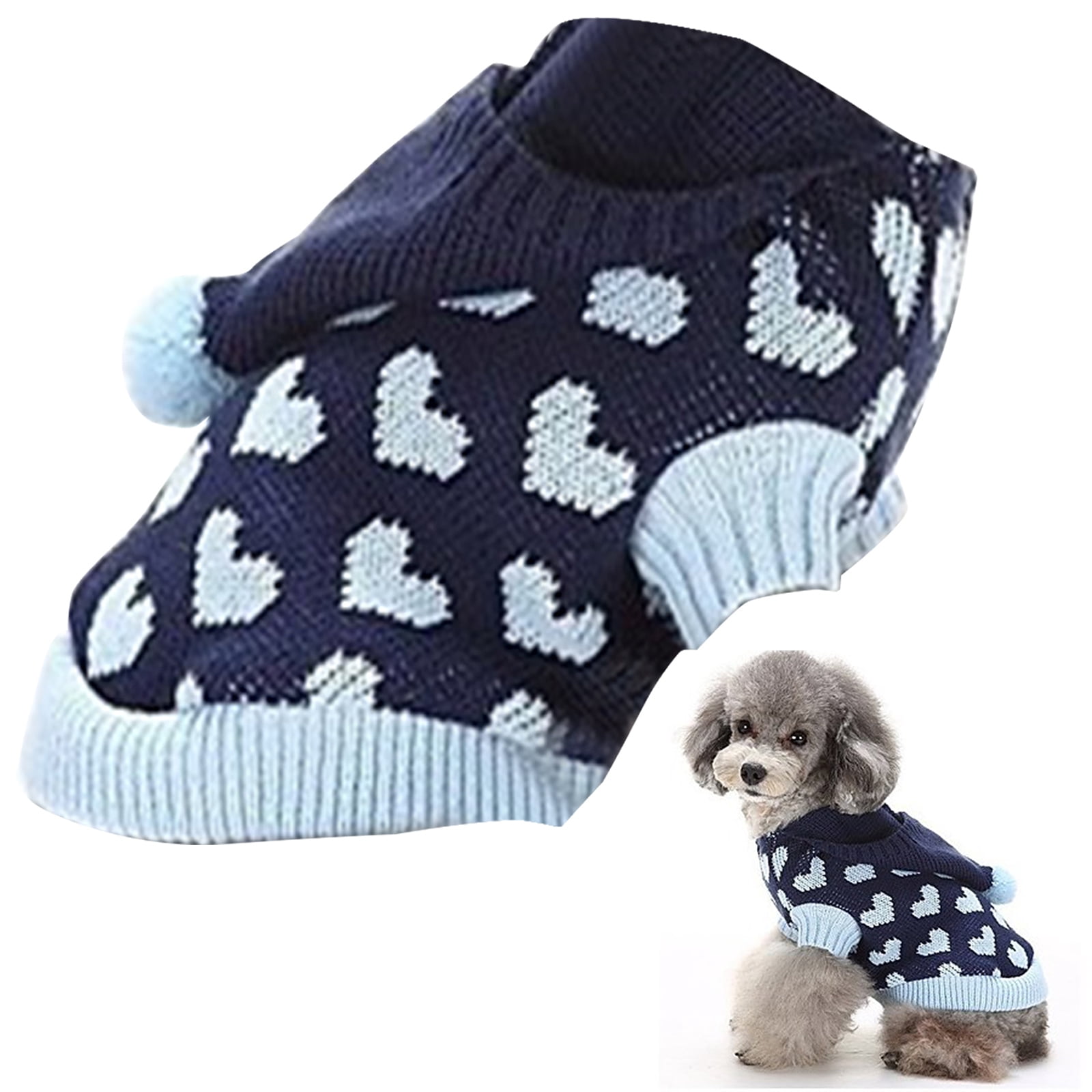 Xinyat Tiny Dog Winter Sweater - Princess Style Heart Pattern Dress for ...