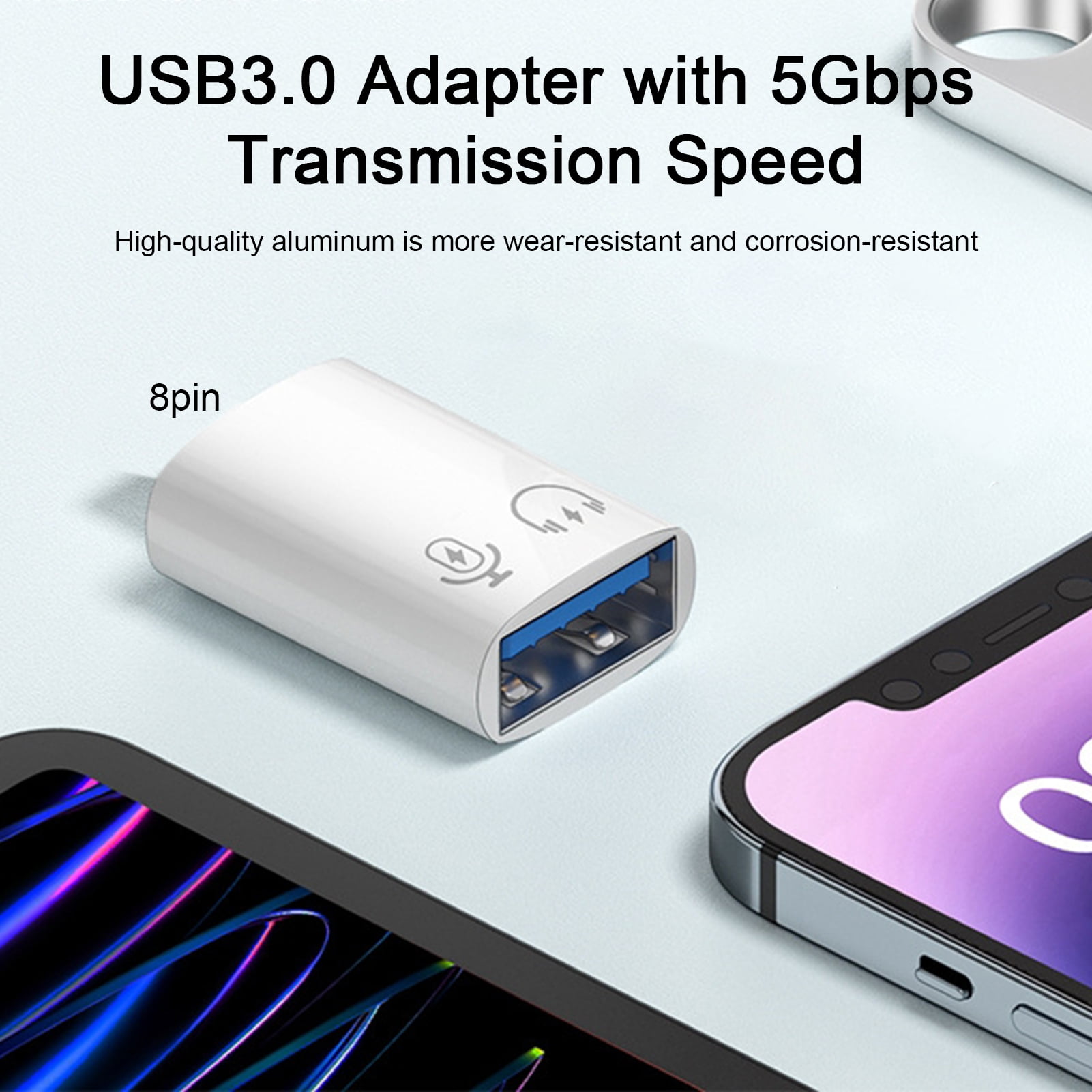 Xinyolin 2-in-1 USB Flash Drive Charging Data Adapter 5Gbps High Speed ...