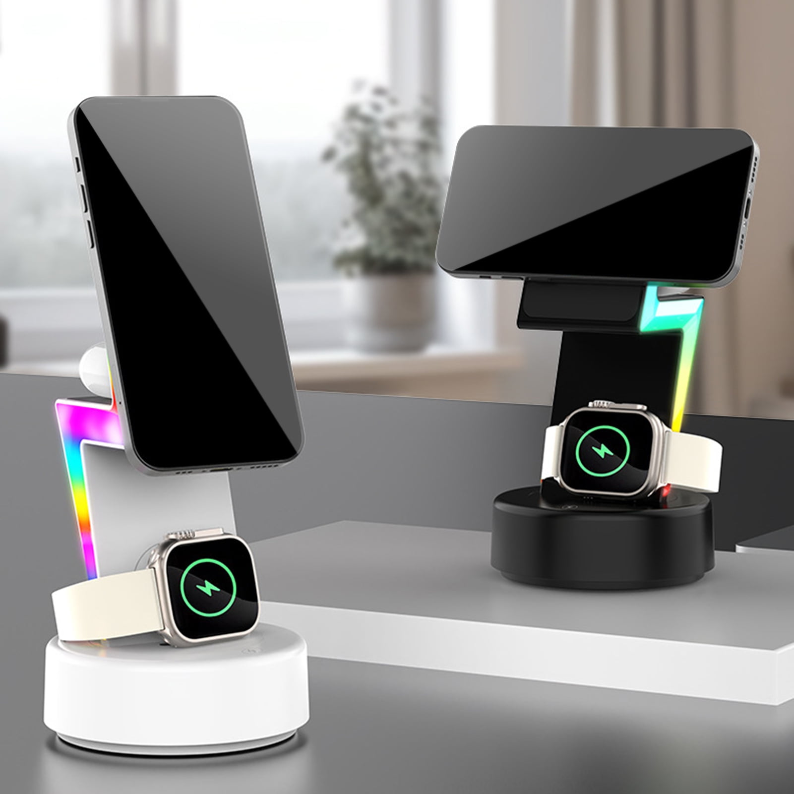 Xinyolin 3 in 1 Wireless Charger with RGB Lights Magnetic Fast Charging ...