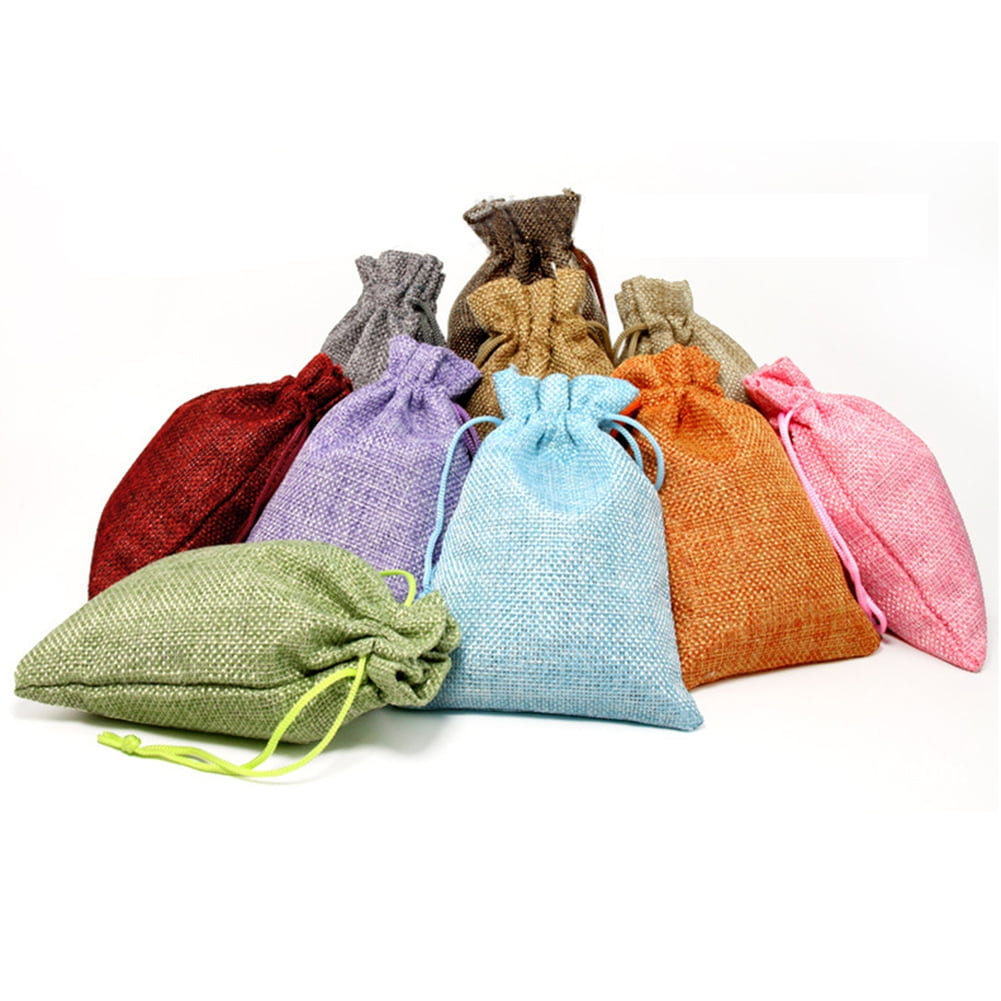Xinyolin 3Pcs/Set Drawstring Sachet Bag Beads Bracelet Jewelry Linen ...
