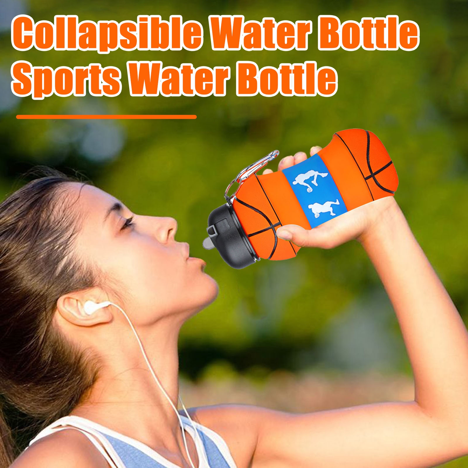 Xinyolin 550ML Collapsible Sports Water Bottle Basketball Soccer ...
