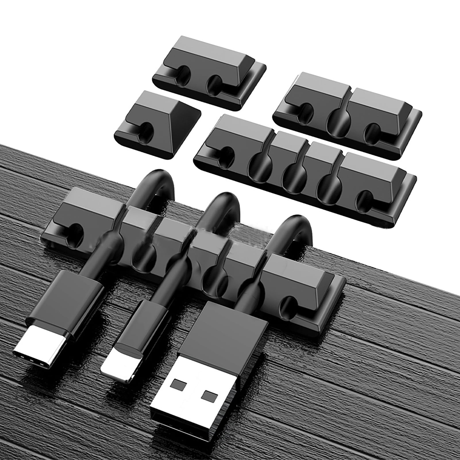 Xinyolin 5Pcs Silicone Cable Organizer Set 1/2/3/5/7 Holes Strong ...