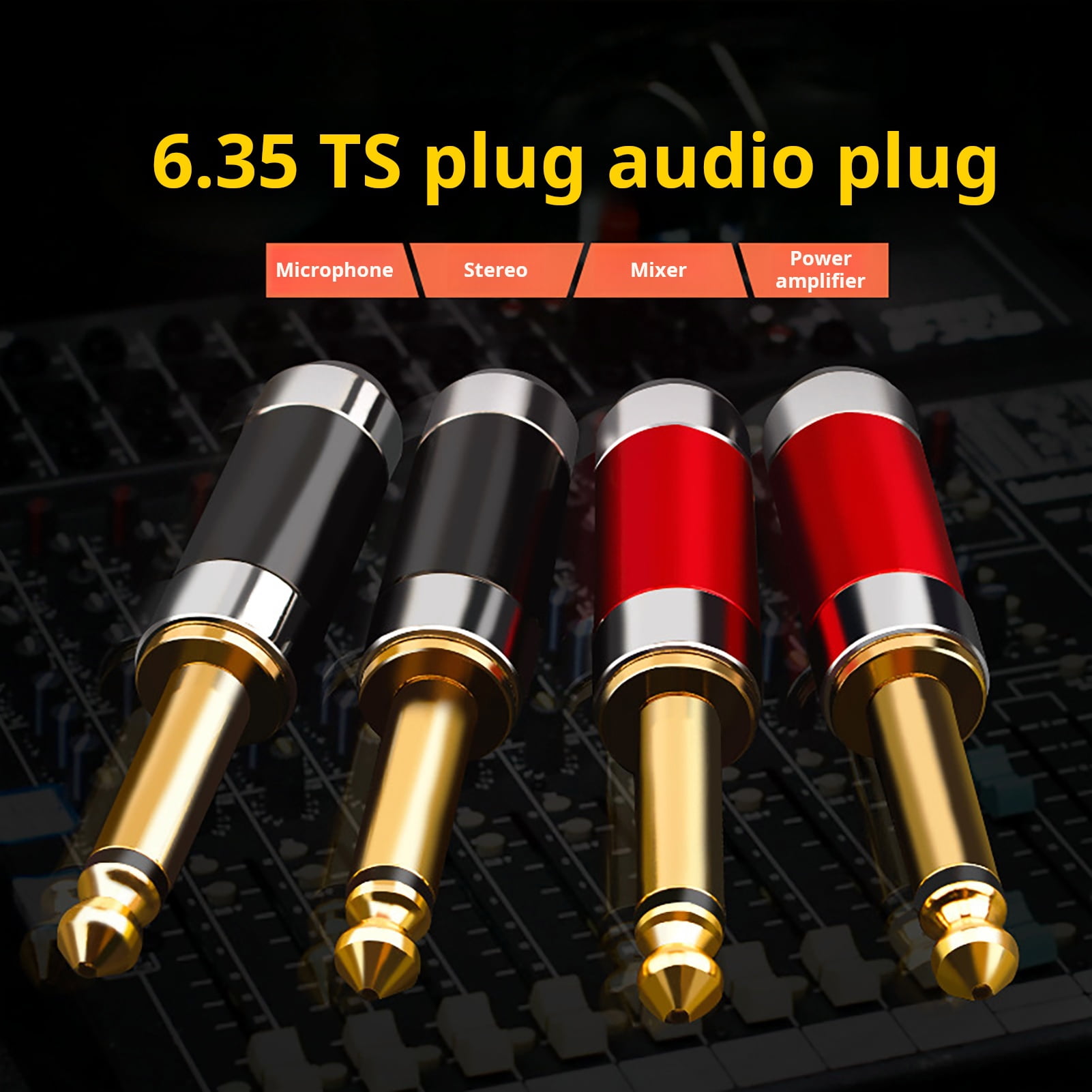 Xinyolin 6.35MM Audio Plug Heavy Duty Metal 1/4-inch Mono Audio ...