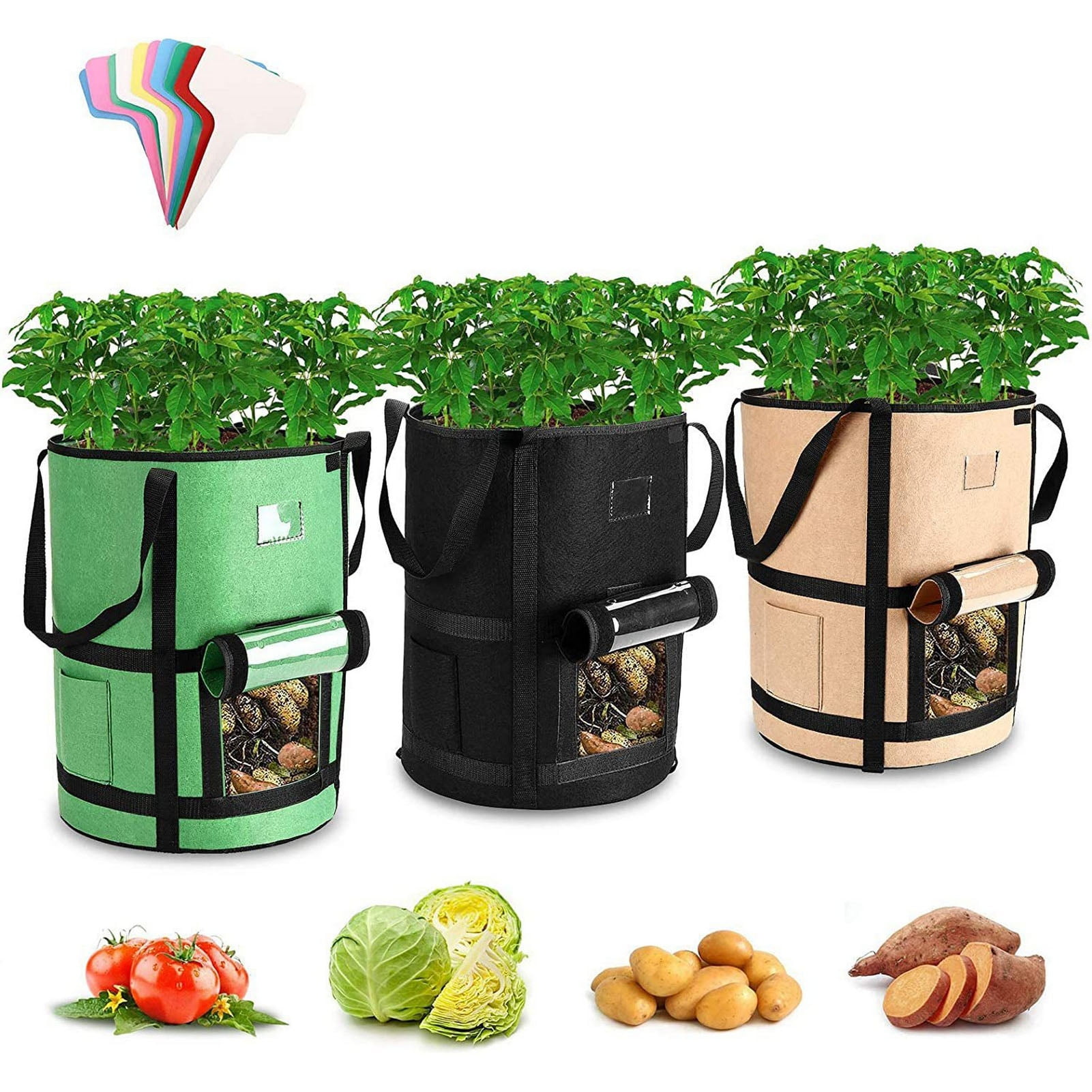 Xinyolin 7/10 Gallon Growing Bag Visible Design Breathable Easy to Use ...