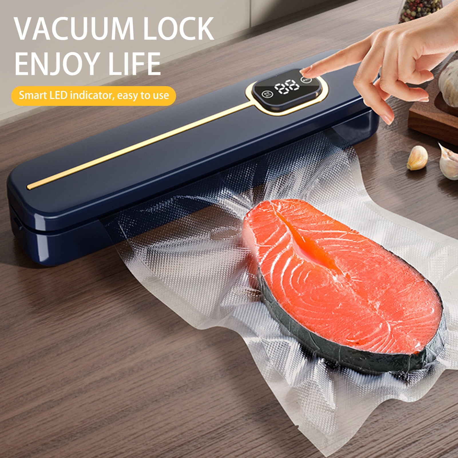 Xinyolin Automatic Bag Sealer Vacuum Sealer Machine Dry Wet Use Continuous Sealing Plug-Play ...