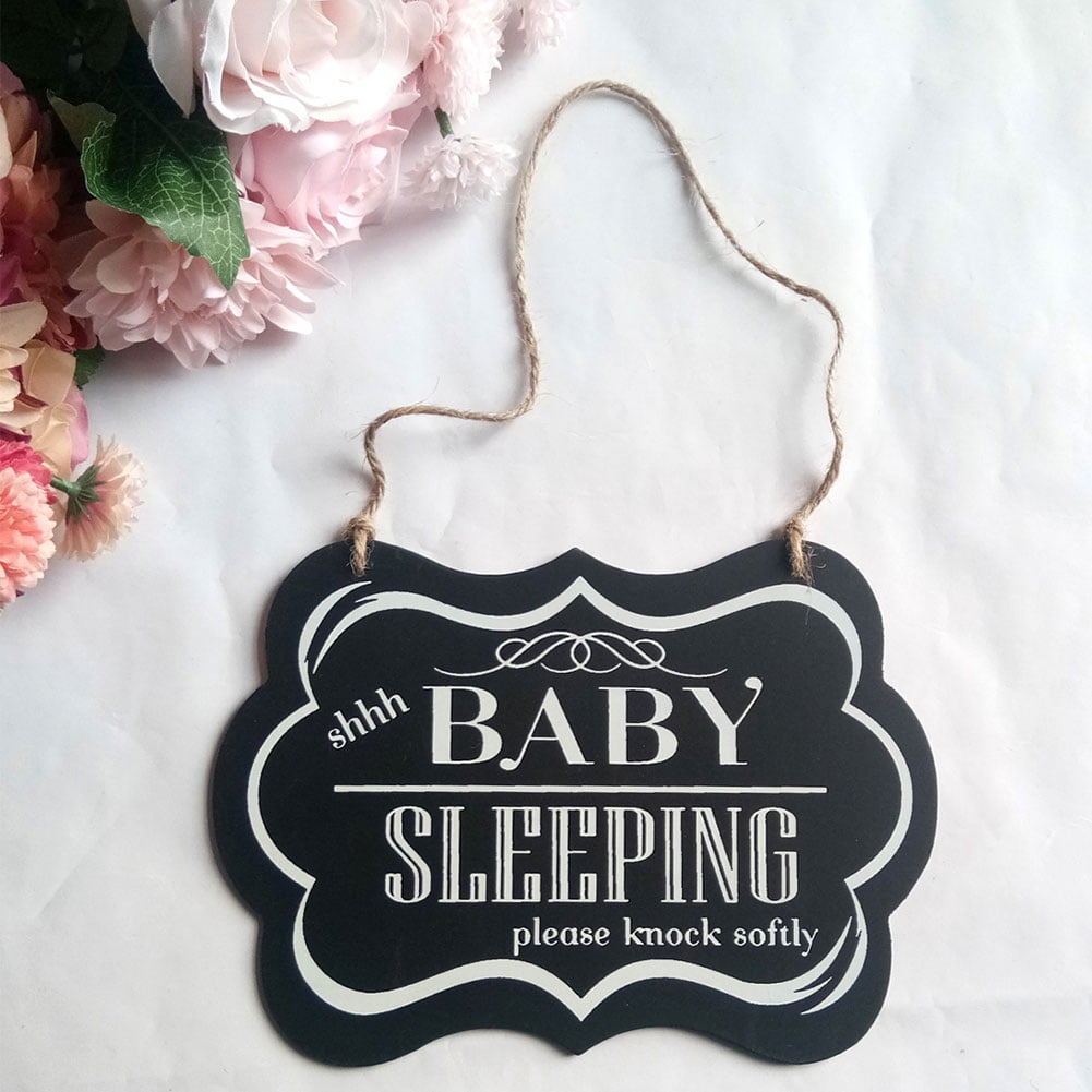 Xinyolin Baby Sleeping Letters Printed Bedroom Door Wooden Hanging Sign ...