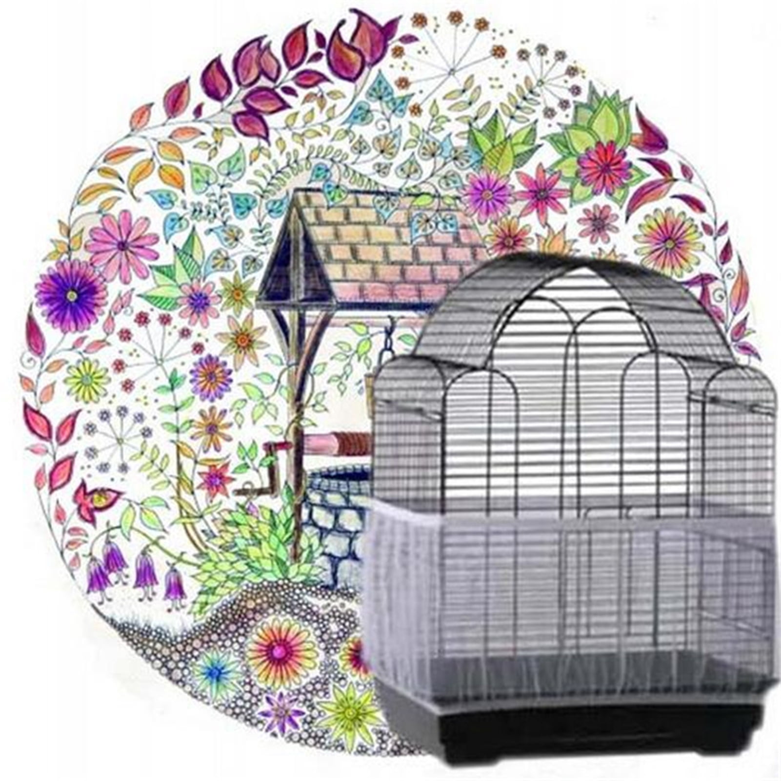 Xinyolin Cage Cover Machine Washable Heavy-duty Top Net Yarn Round ...