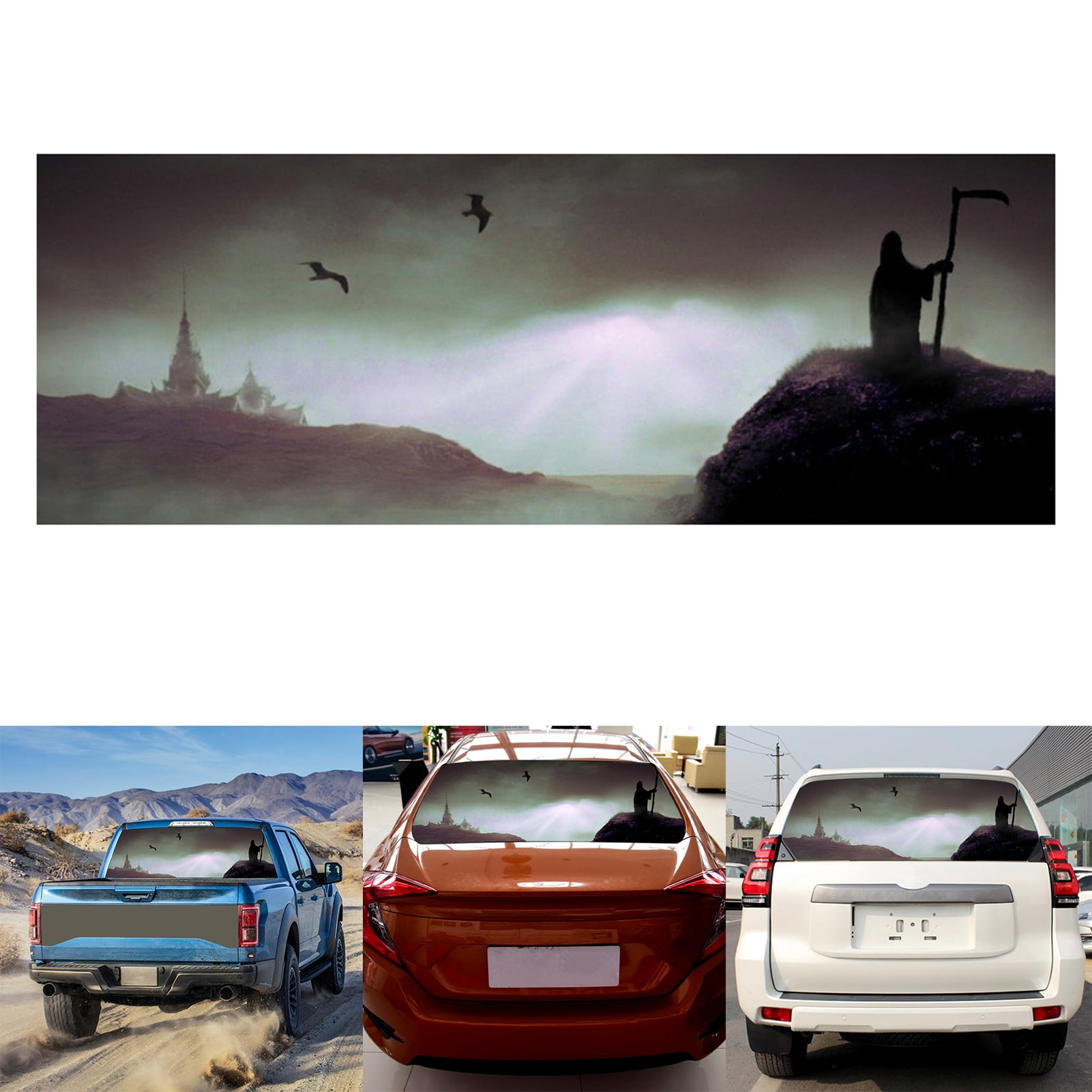 Xinyolin Car Window Sticker - Realistic Fine Workmanship Large Size Car ...