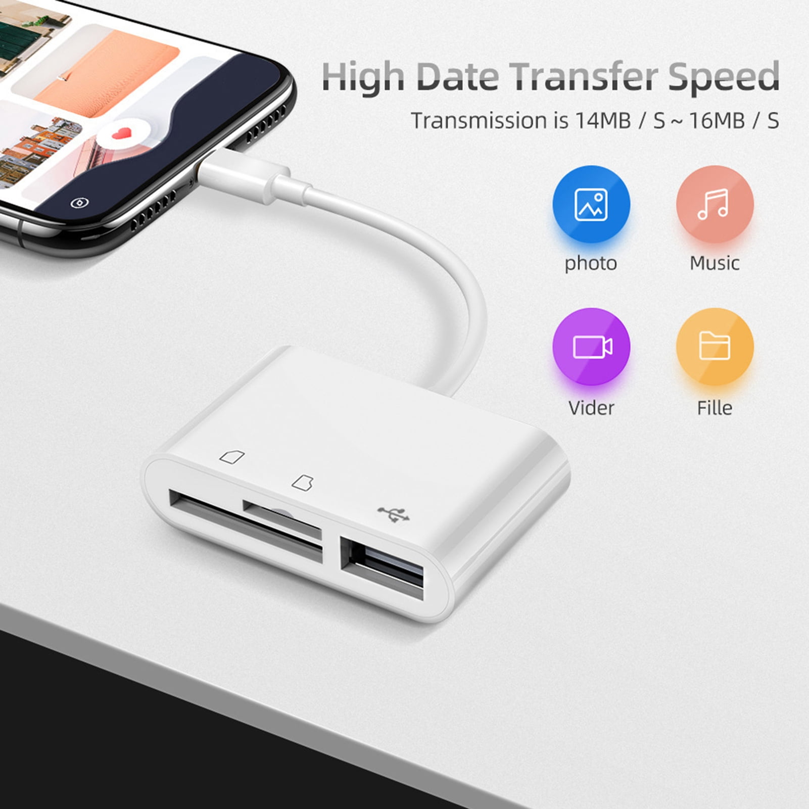 Xinyolin Card Reader Plug-And-Play High-Speed Transmission No Driver Required Compact Size Wide ...