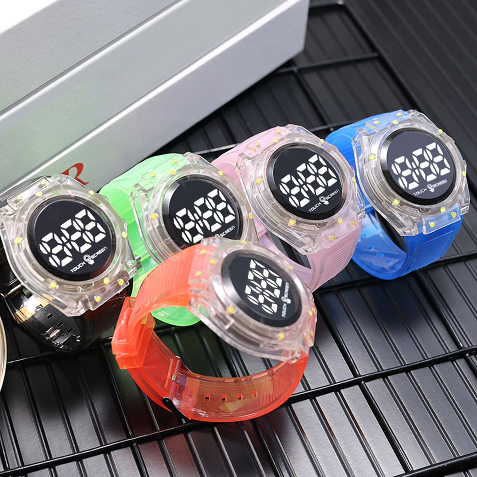 Xinyolin Children LED Digital Watch Candy Color Adjustable Wrist Strap ...