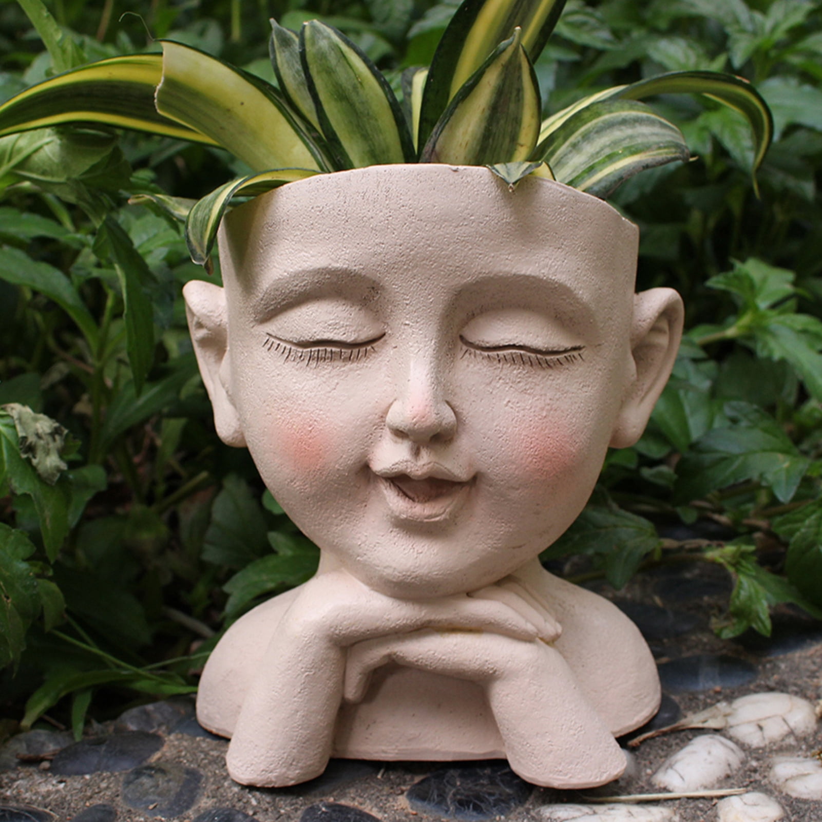 Xinyolin Face Flower Pot with Drainage Resin Succulent Cactus Plant ...