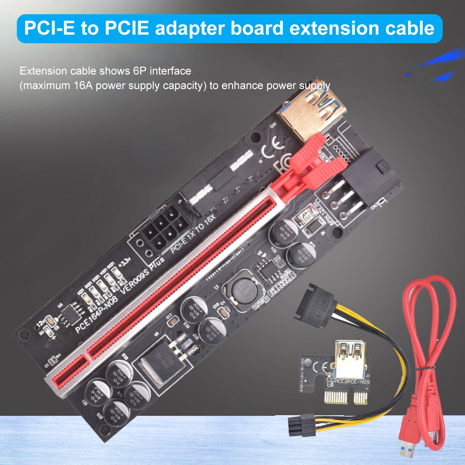 Xinyolin GPU Adapter Card 6Pin Strong Conductivity USB 3.0 PCI-E 1X to ...