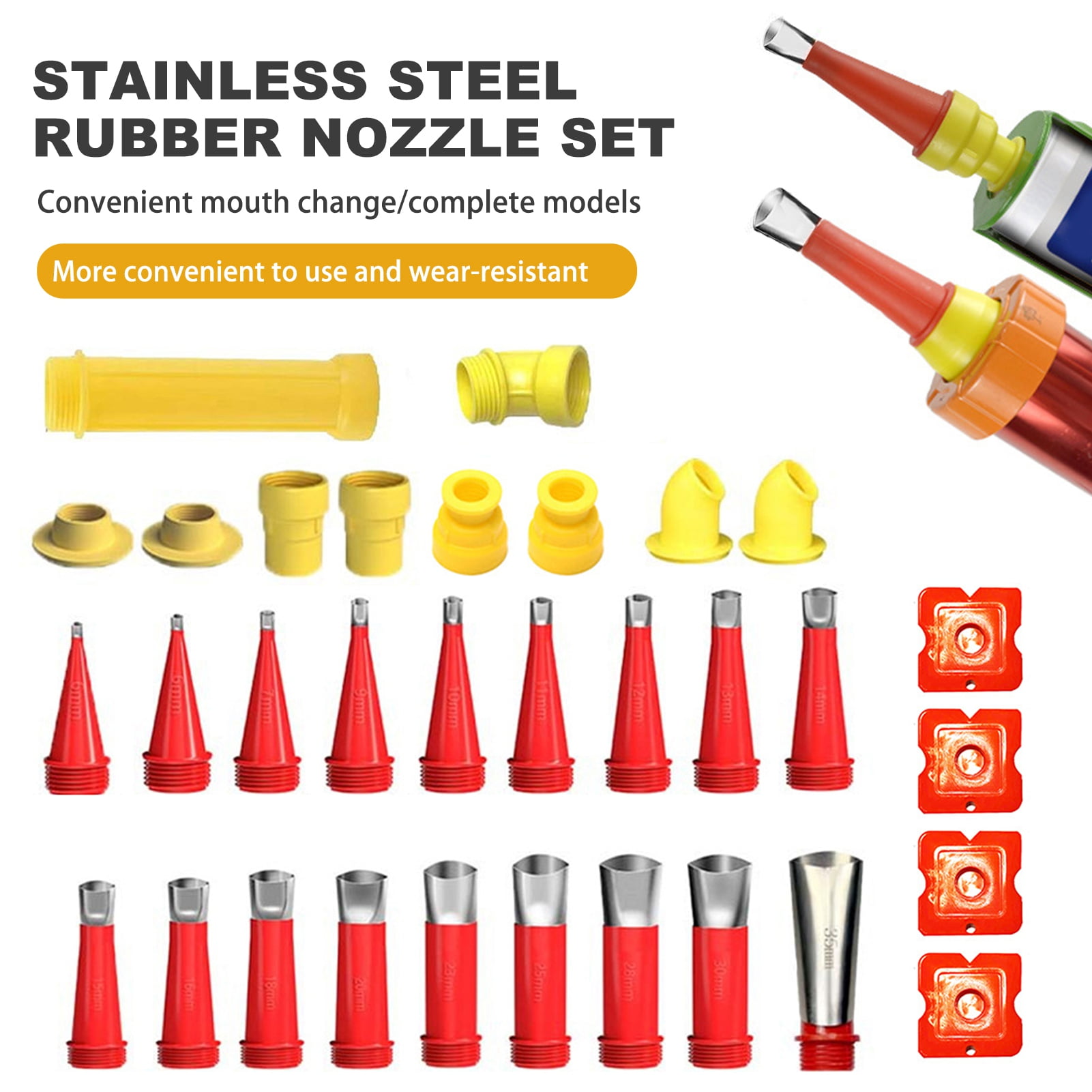 Xinyolin Glue Cartridge Nozzle Set - Stainless Steel Glass Glue ...