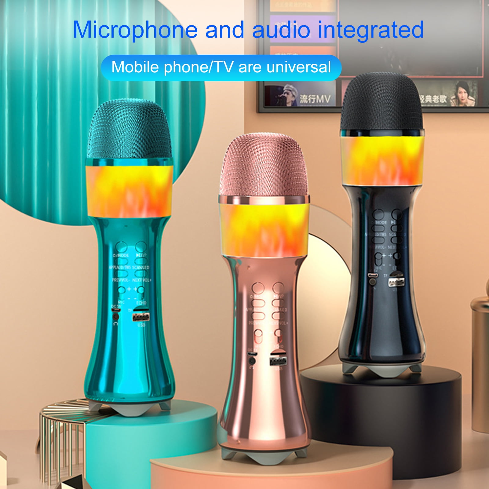 Xinyolin Handheld Microphone Professional Dynamic Photosensitive Effect ...