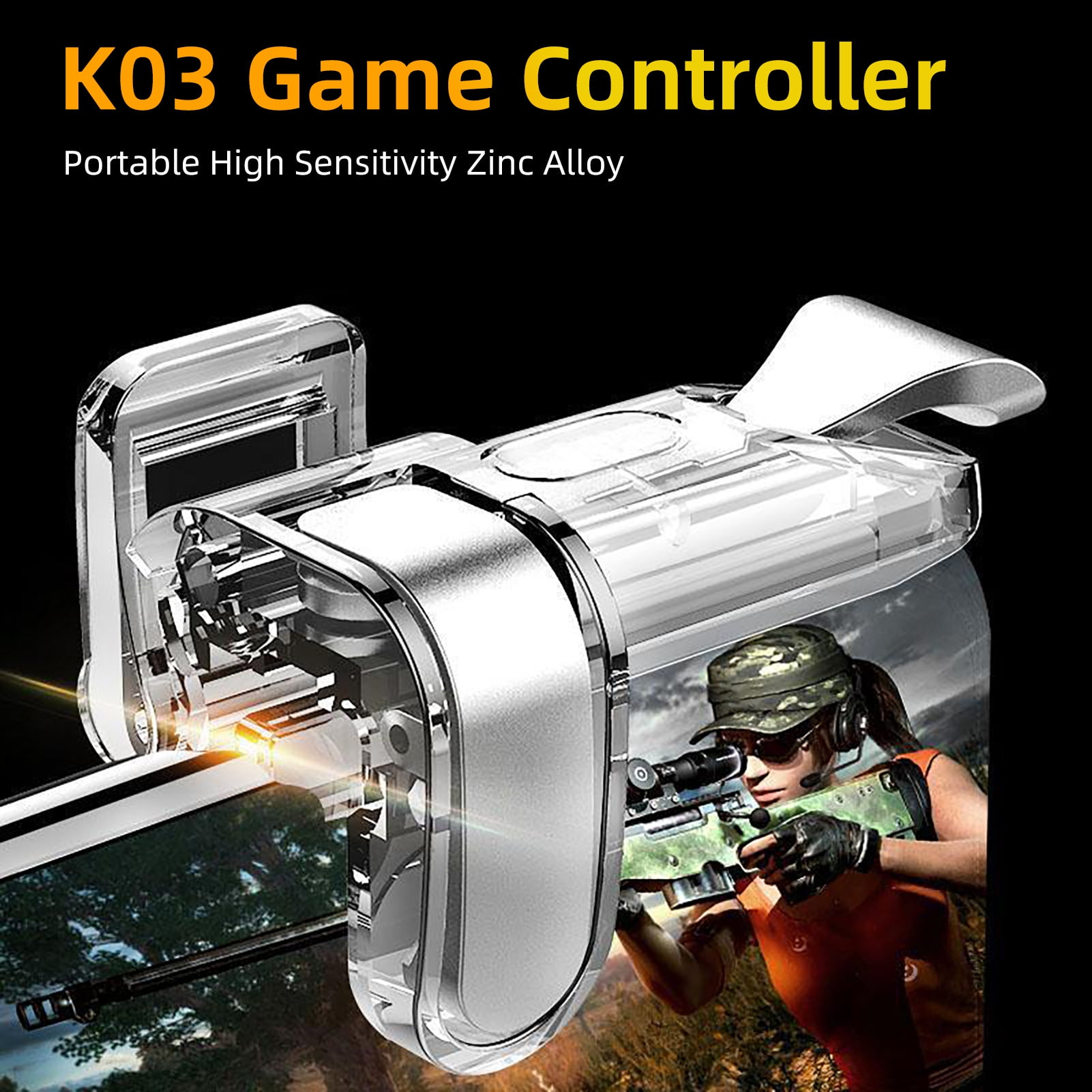Xinyolin K03 Game Controller Portable High Sensitivity Zinc Alloy Free ...