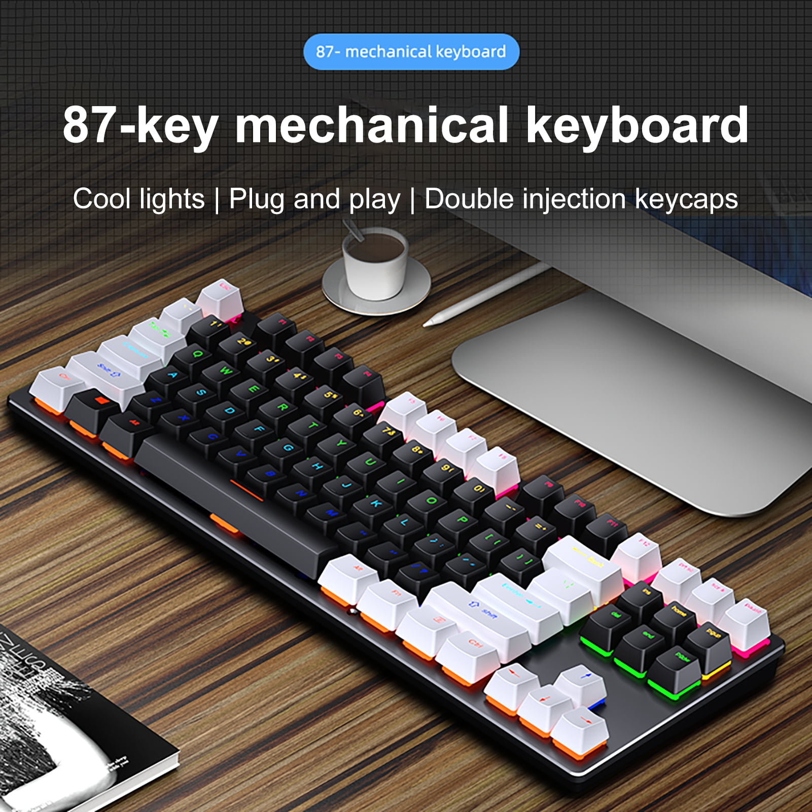 Xinyolin K550 Wired Keyboard Sensitive Non-delayed Ergonomic 87 Keys ...