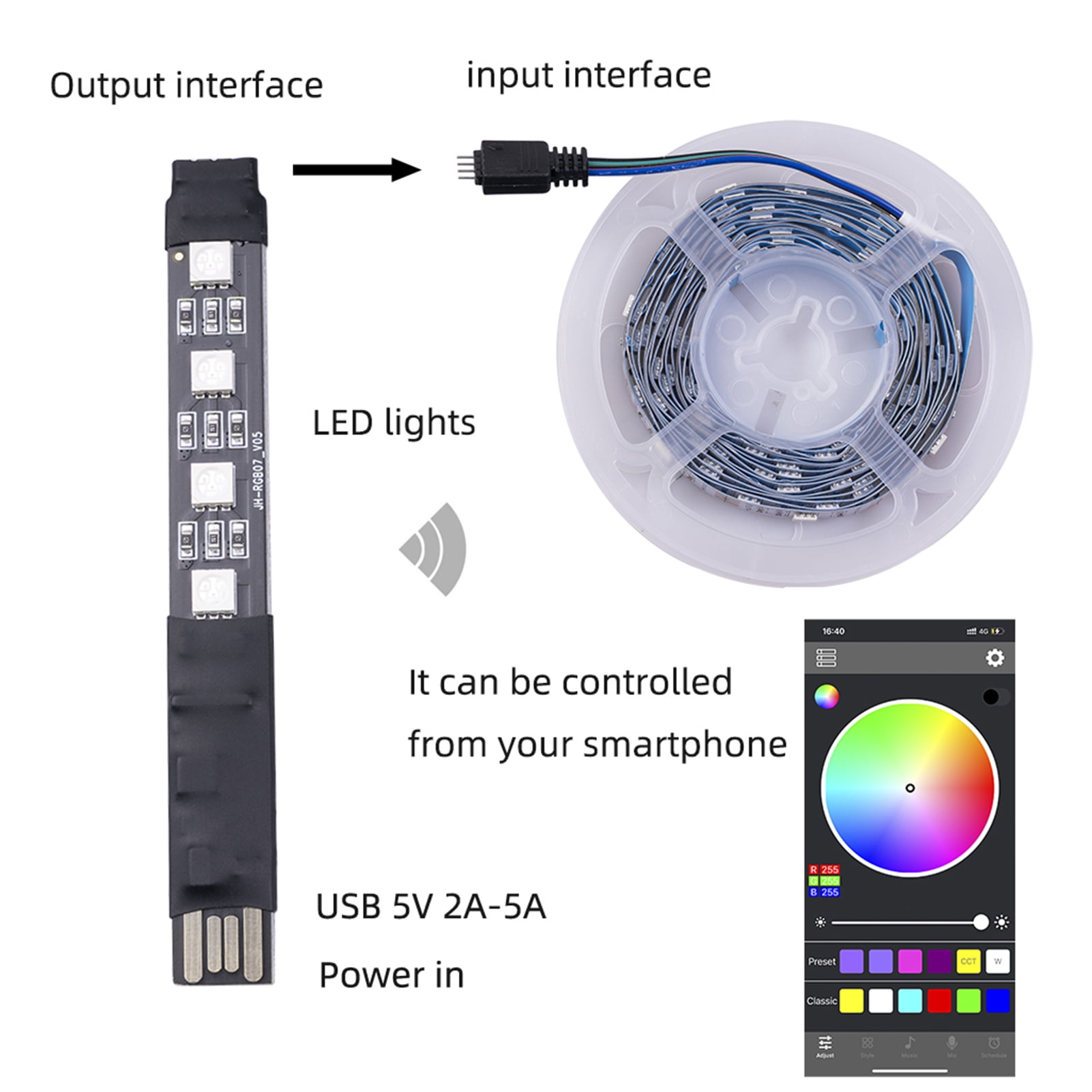 Xinyolin Light Controller Adjustable Remote Control PCB Color Changing ...
