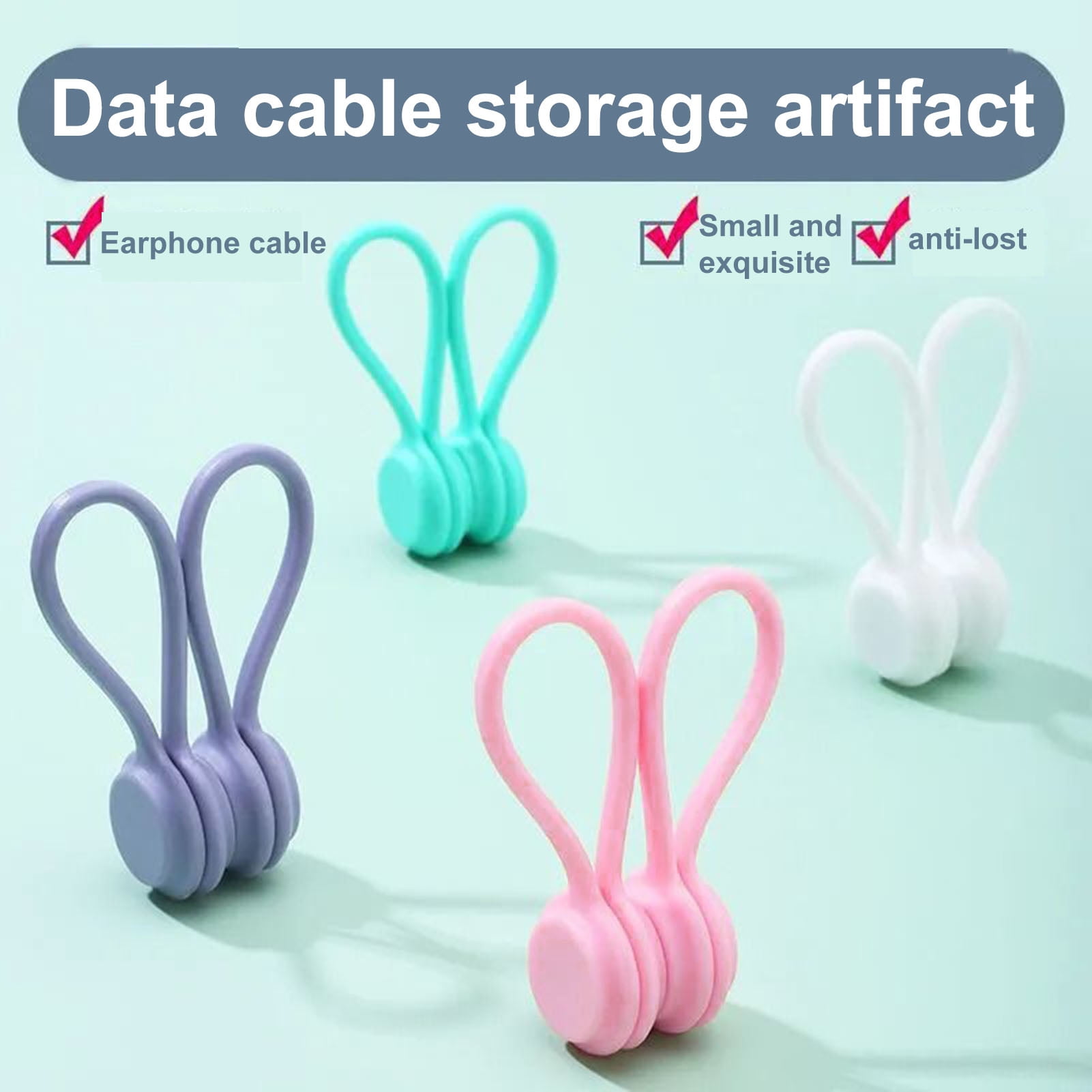Xinyolin Magnetic Cable Clips Adjustable Elastic Cable Organizer Soft ...