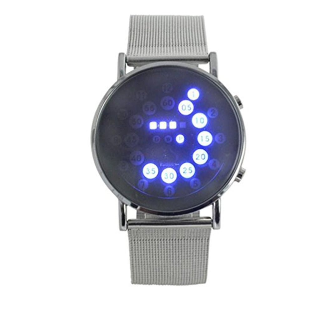 Xinyolin Men's Women's Creative Ultra Thin Round Mirror Blue Circles ...