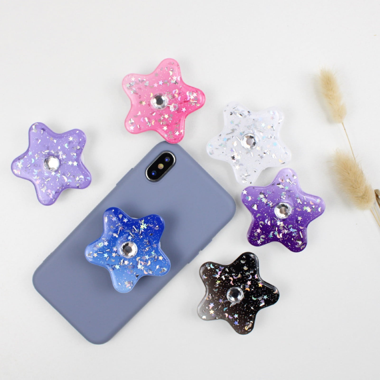 Xinyolin Mobile Phone Grip Holder Universal Retractable Gradient Solid ...