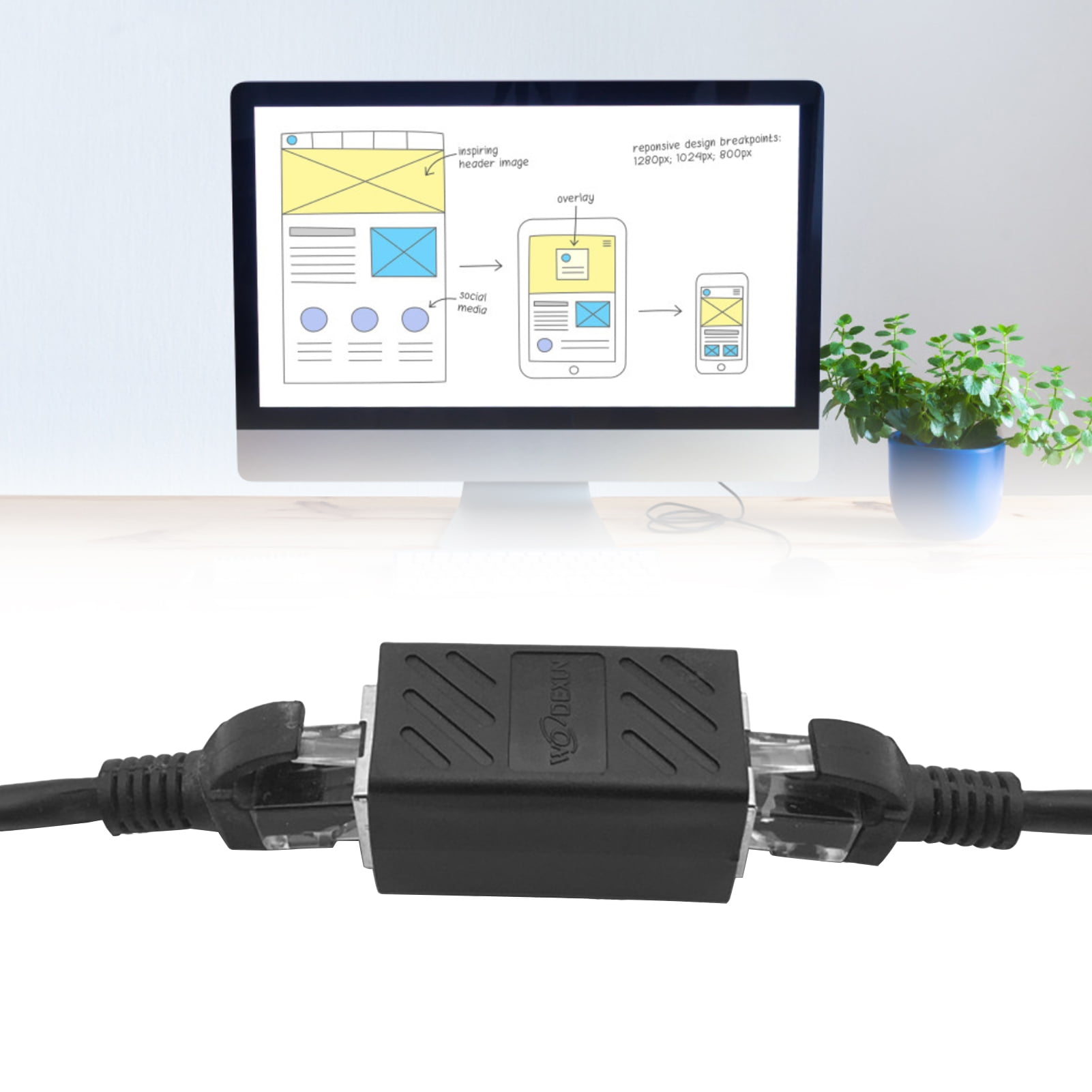 Xinyolin Network Connector Mini Dual Ports RJ45 LAN Ethernet Cable ...