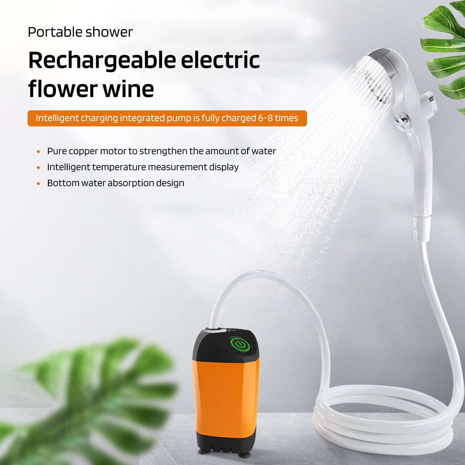 Xinyolin Outdoor Portable Electric Shower USB Rechargeable Waterproof ...