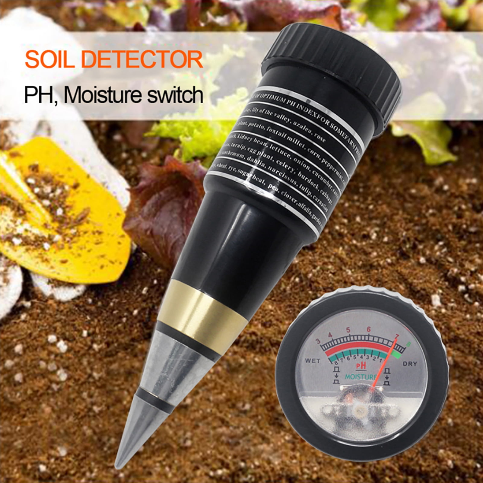 Xinyolin PH Meter 2 in 1 Pug and Play Metal Soil Moisture Meter ...