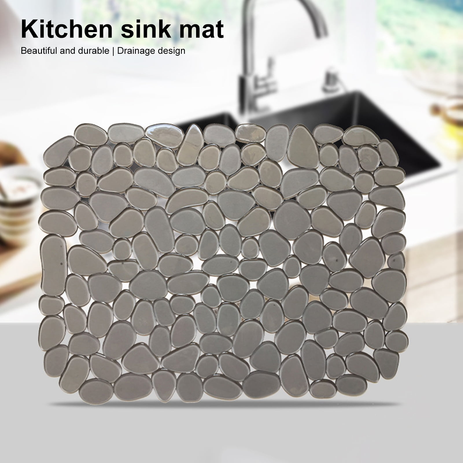 Xinyolin Pebble Sink Mat Anti-skid Drainage Anti-clog Dishes And ...