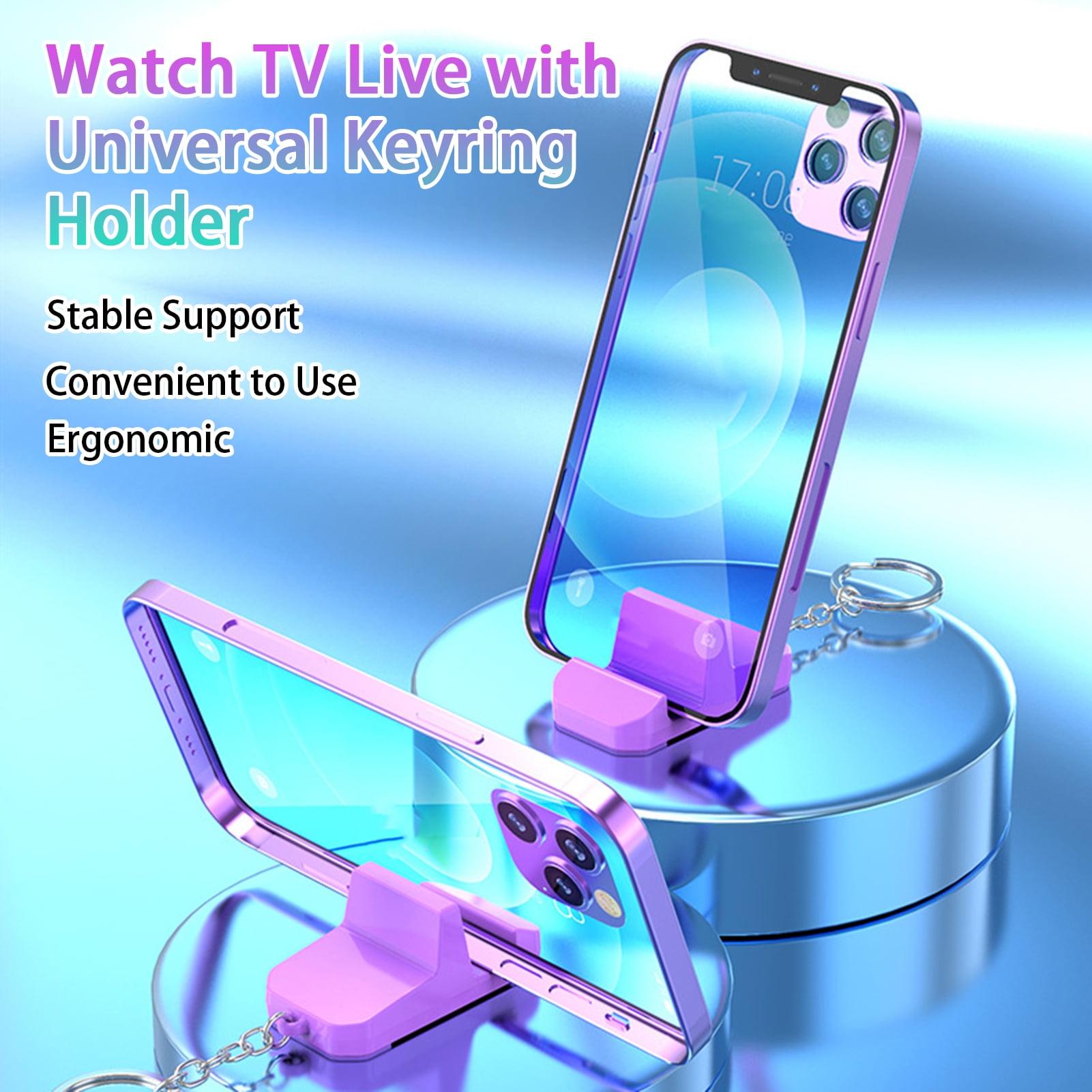 Xinyolin Phone Bracket Portable Stable Support with Keychain Ring ...