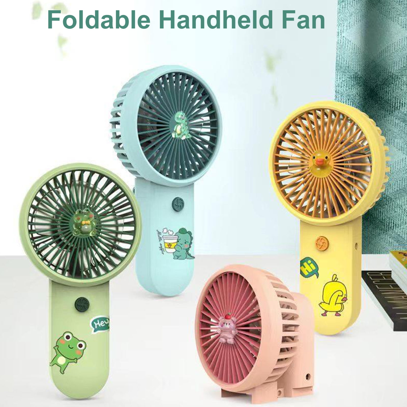 Xinyolin Pocket Fan Foldable USB Charging Cartoon Pattern Lightweight ...