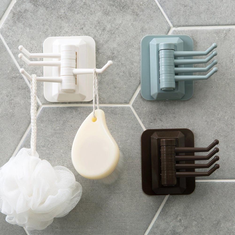 Xinyolin Rotary Self-adhesive Wall Trackless Hook Kitchen Bathroom Door ...