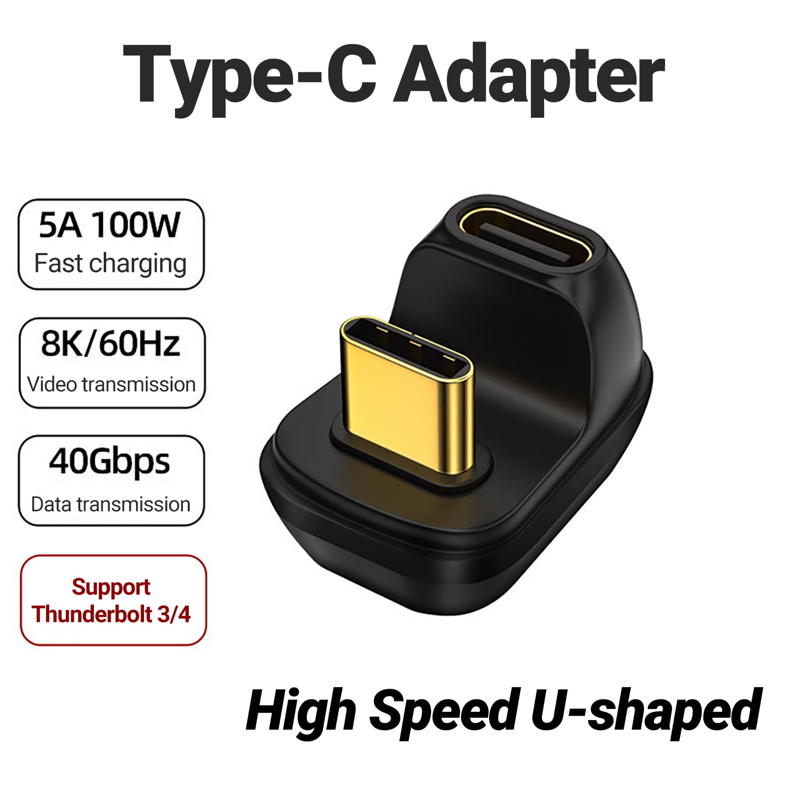 Xinyolin Type-C Adapter Portable High Speed U-shaped Angled/90 Degree ...