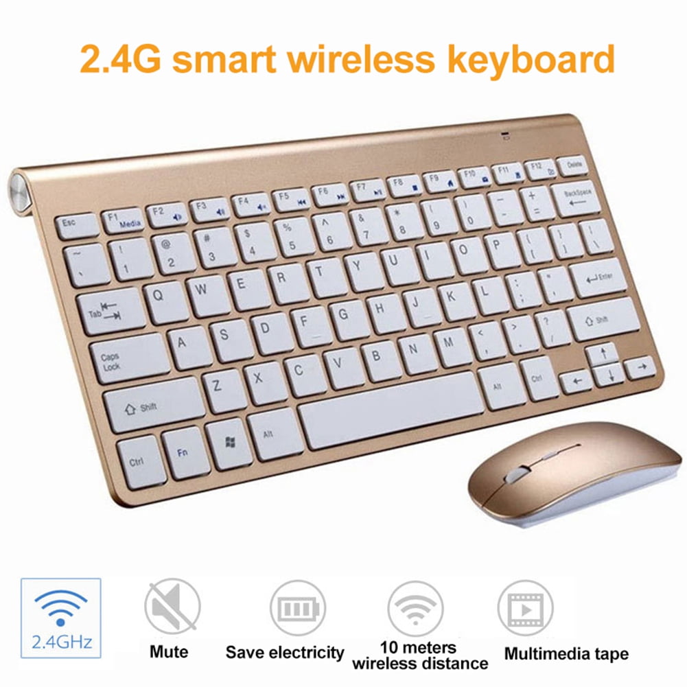 Xinyolin Ultra-thin 2.4G USB Wirelesss Mute Keyboard Mouse Kit for ...