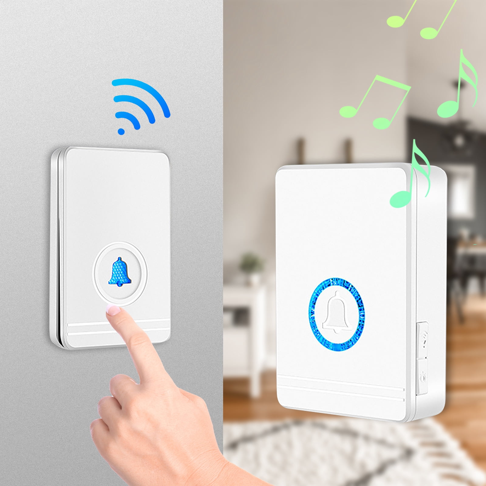 Xinyolin Wireless Doorbell Long Distance Low Temperature Resistance ...
