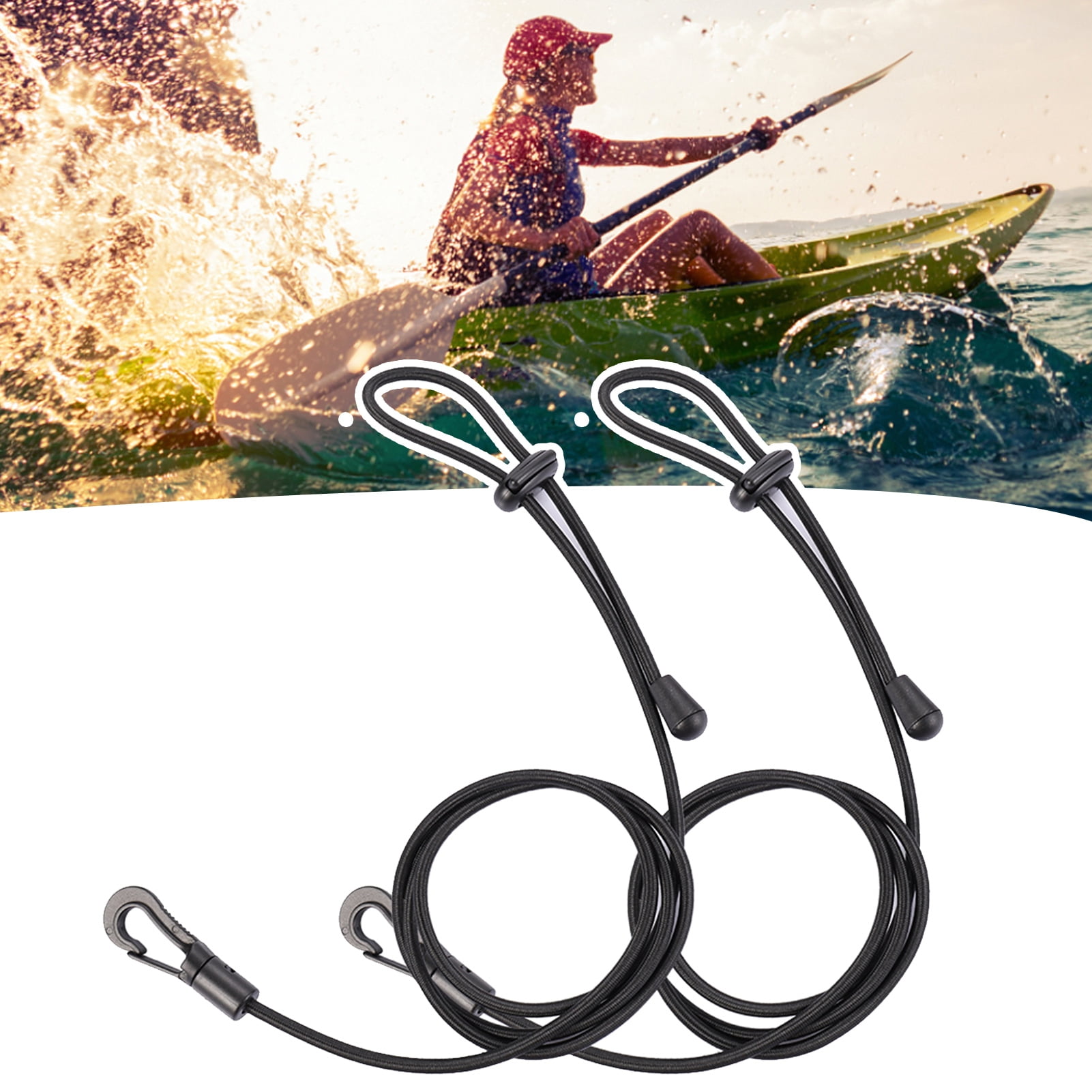 Xioeram 2Pcs Kayak Paddle Tether/Coiled Kayak Fishing Leash with ...