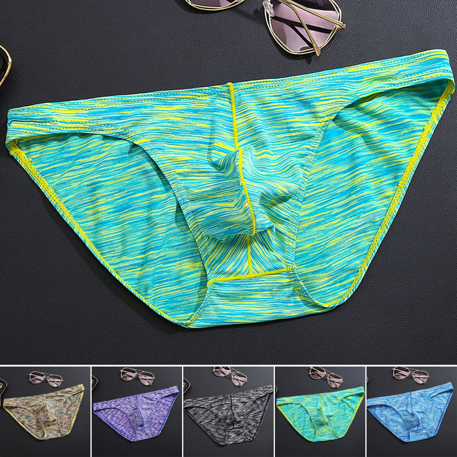 Xioeram Men Slim Fit Briefs Low-rise High Elasticity U-convex Printing ...
