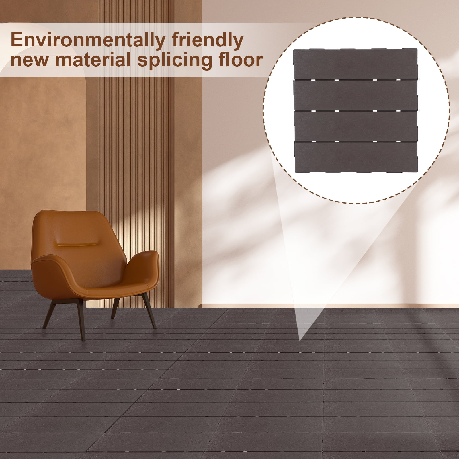 Xioeram Plastic Interlocking Deck Tiles, 36 Packs Patio Deck Tiles, 12 ...