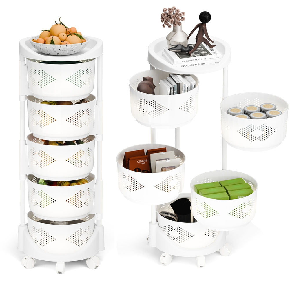 Xioeram Rotating Kitchen Storage Rack,Fruit and Vegetable Basket for ...
